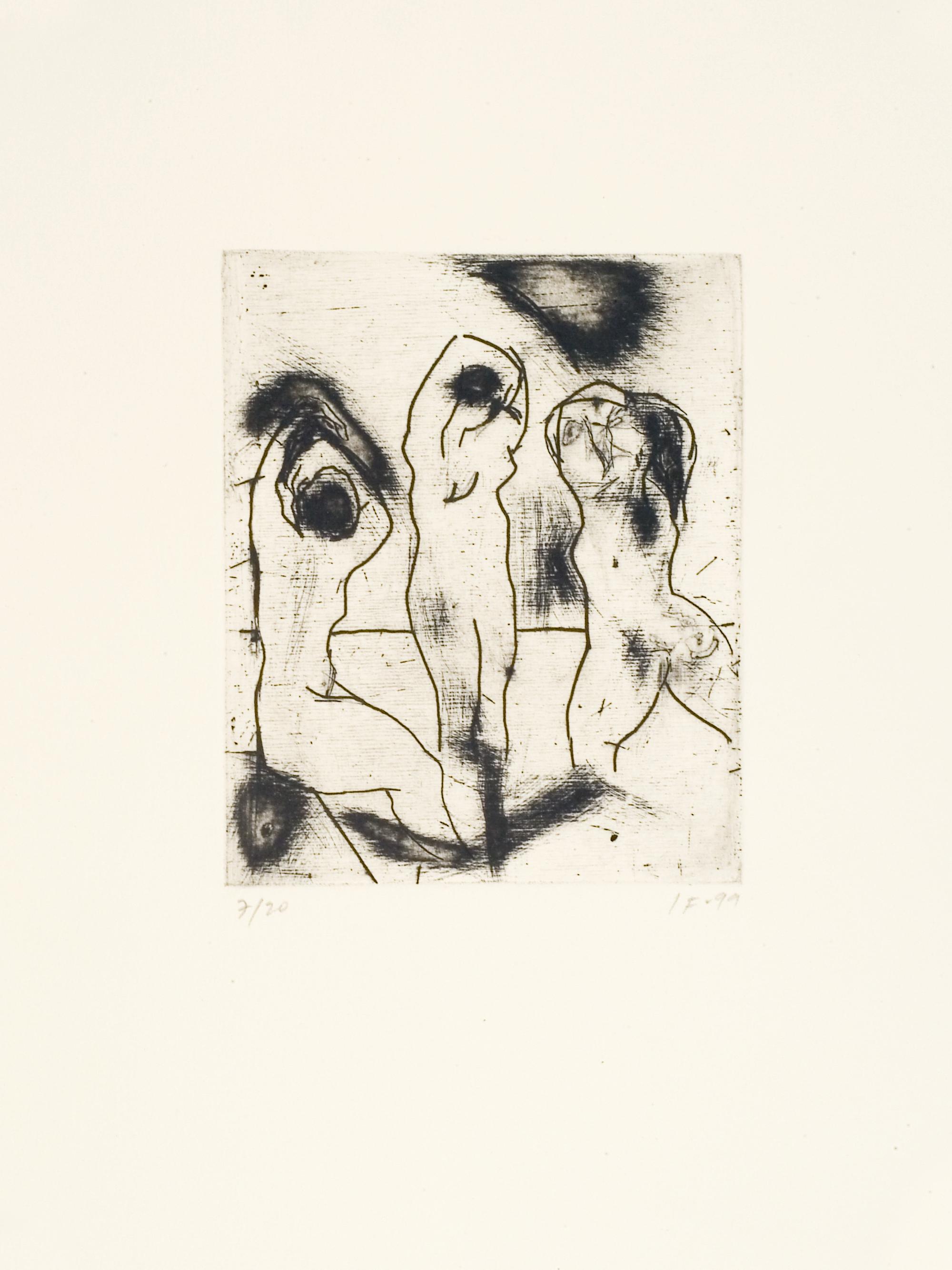 Click here for Imelda Ferrer Tres bañistas Engraving On Paper  15... prices