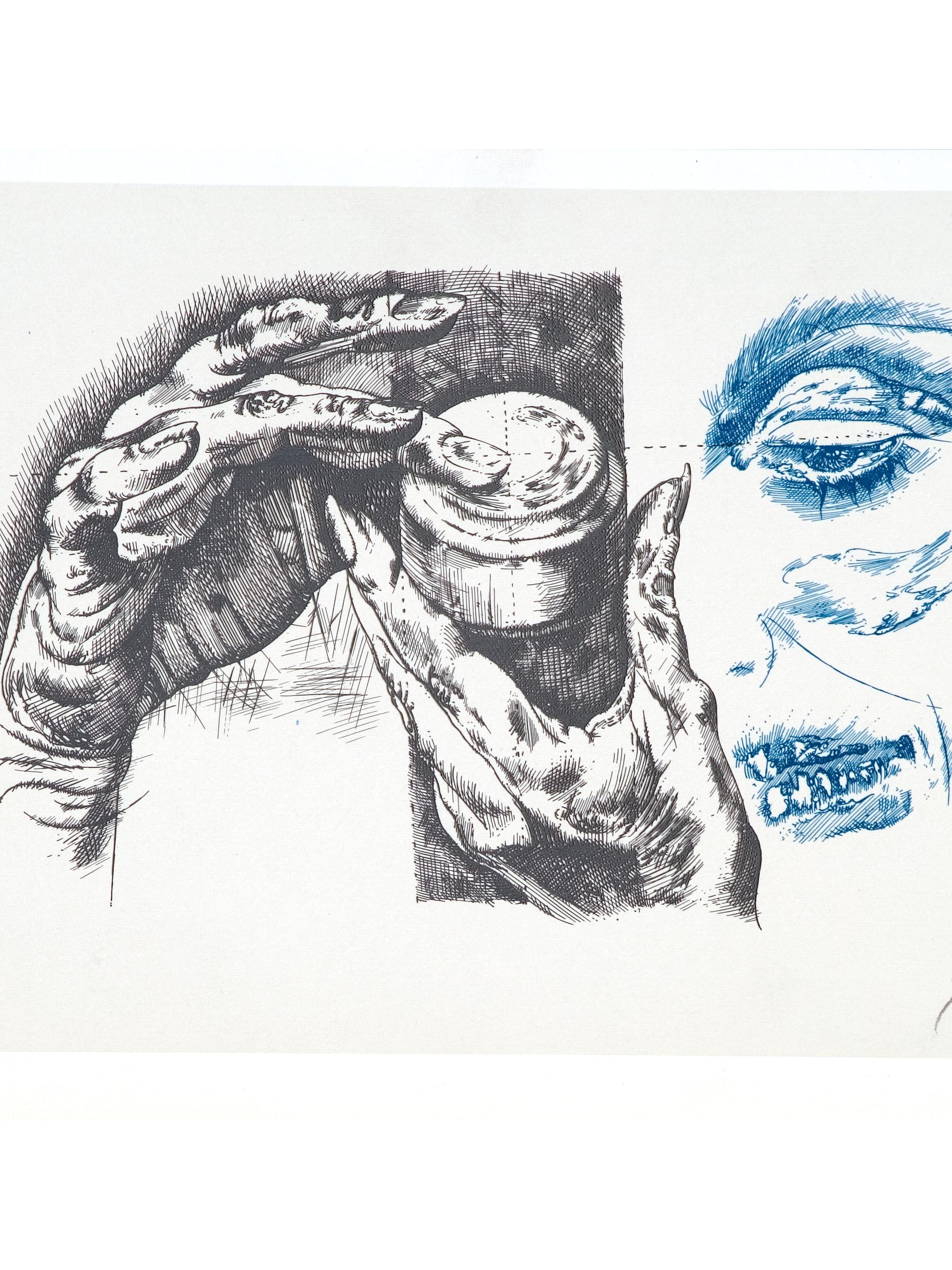 Click here for José Paredes Jardiel Cara azul Screenprint On Pape... prices