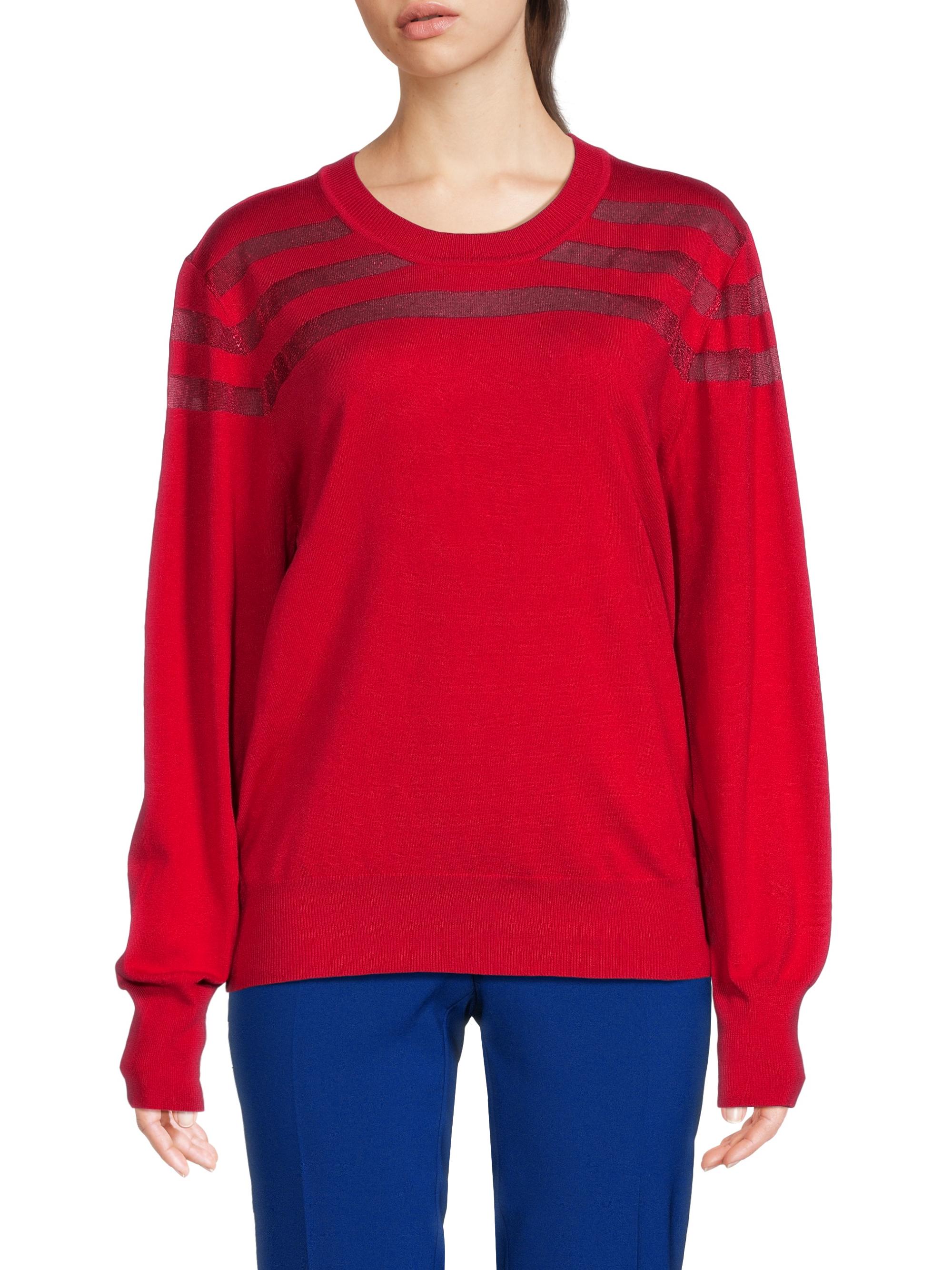 Click here for Dkny Womens Crewneck Sweater - Red Light - Size M prices