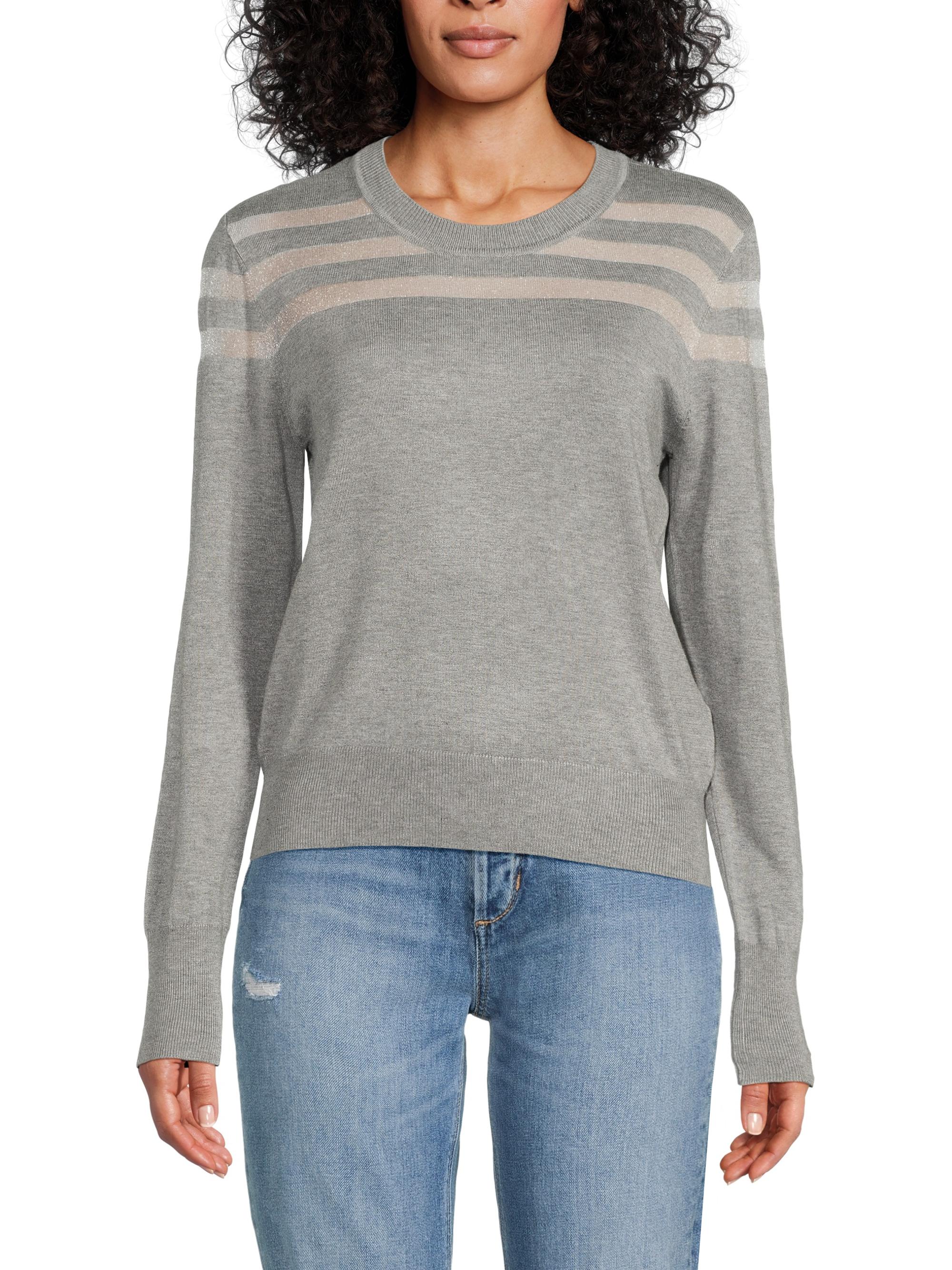 Click here for Dkny Womens Crewneck Sweater - Storm Heather Grey... prices