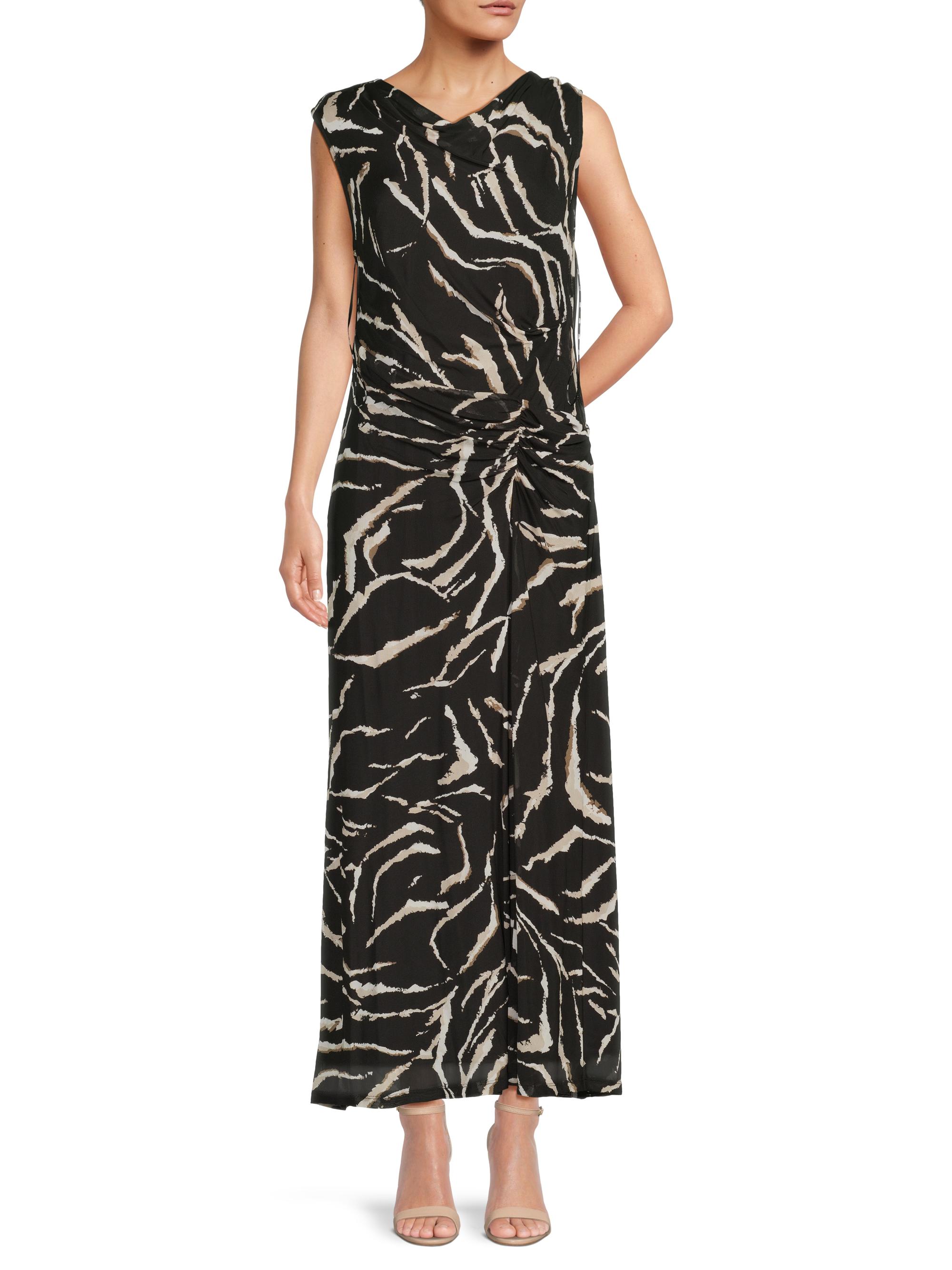 Click here for Dkny Womens Abstract Ruched Maxi Dress - Black Chi... prices