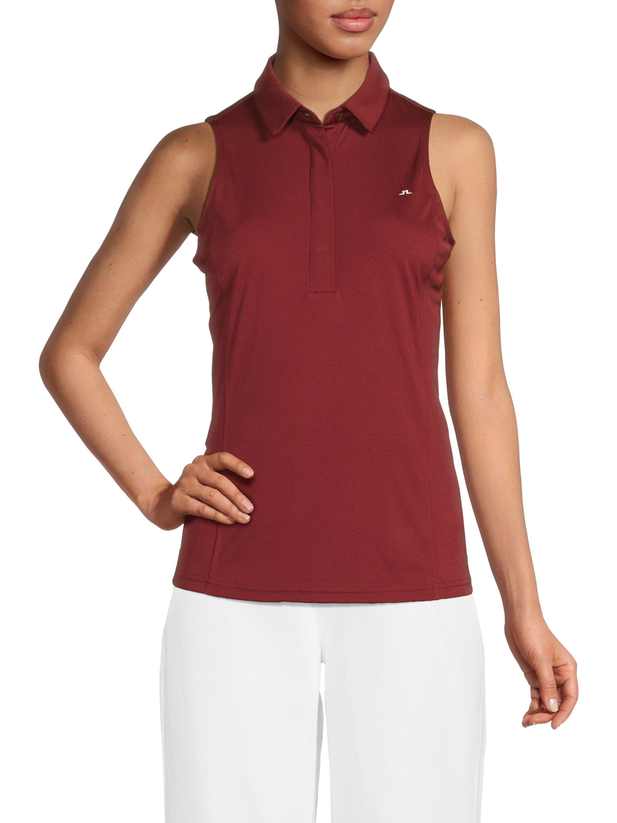 Click here for J. Lindeberg Womens Dena Sleeveless Polo Top - Cab... prices