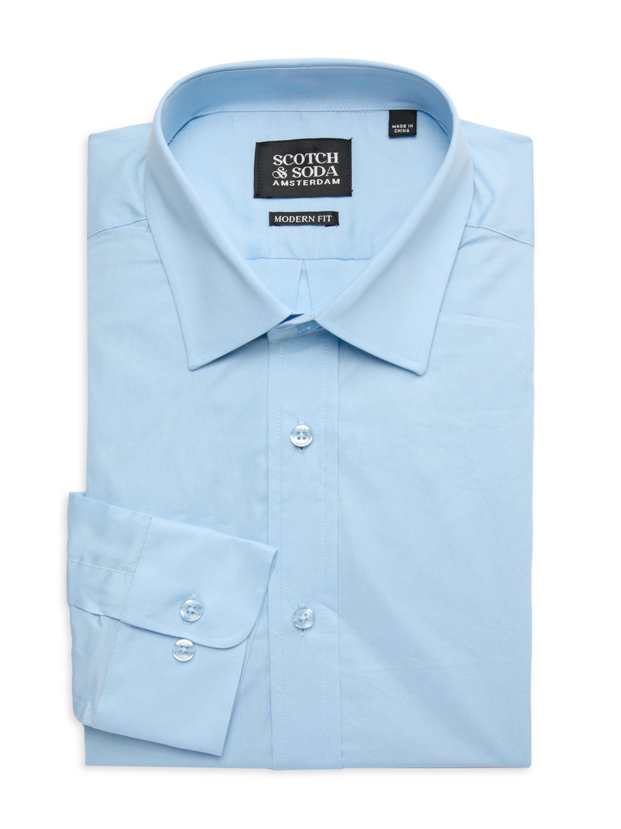 Click here for Scotch & Soda Mens Modern Fit Dress Shirt - Light... prices