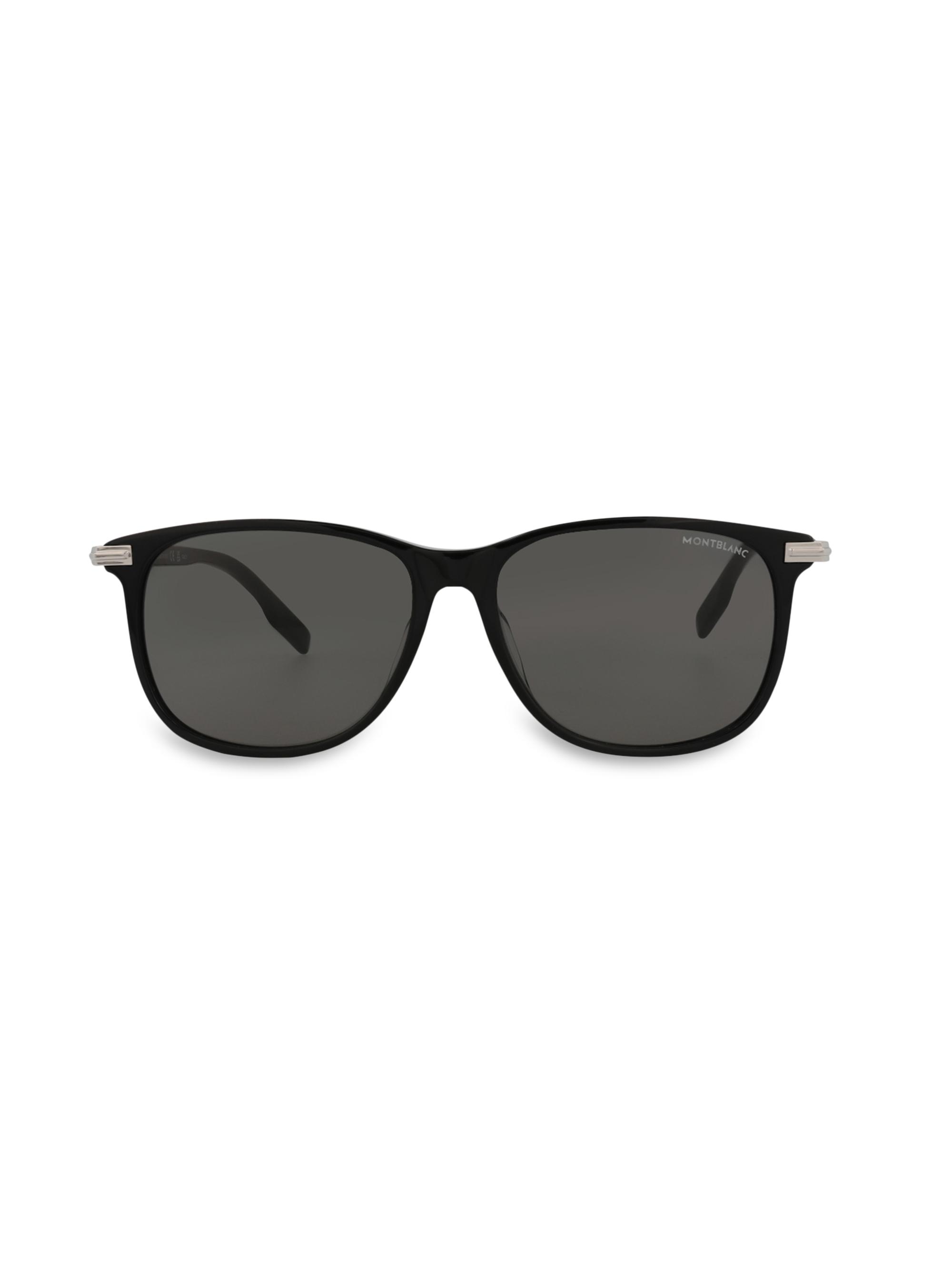 Click here for Montblanc Womens 56MM Square Sunglasses - Black prices