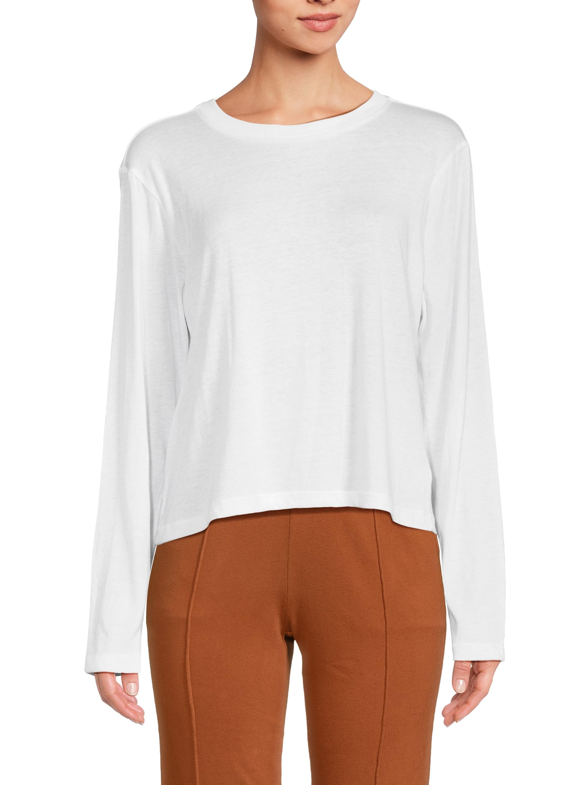 Click here for Chaser Womens Solid Long-Sleeve T-Shirt - White -... prices