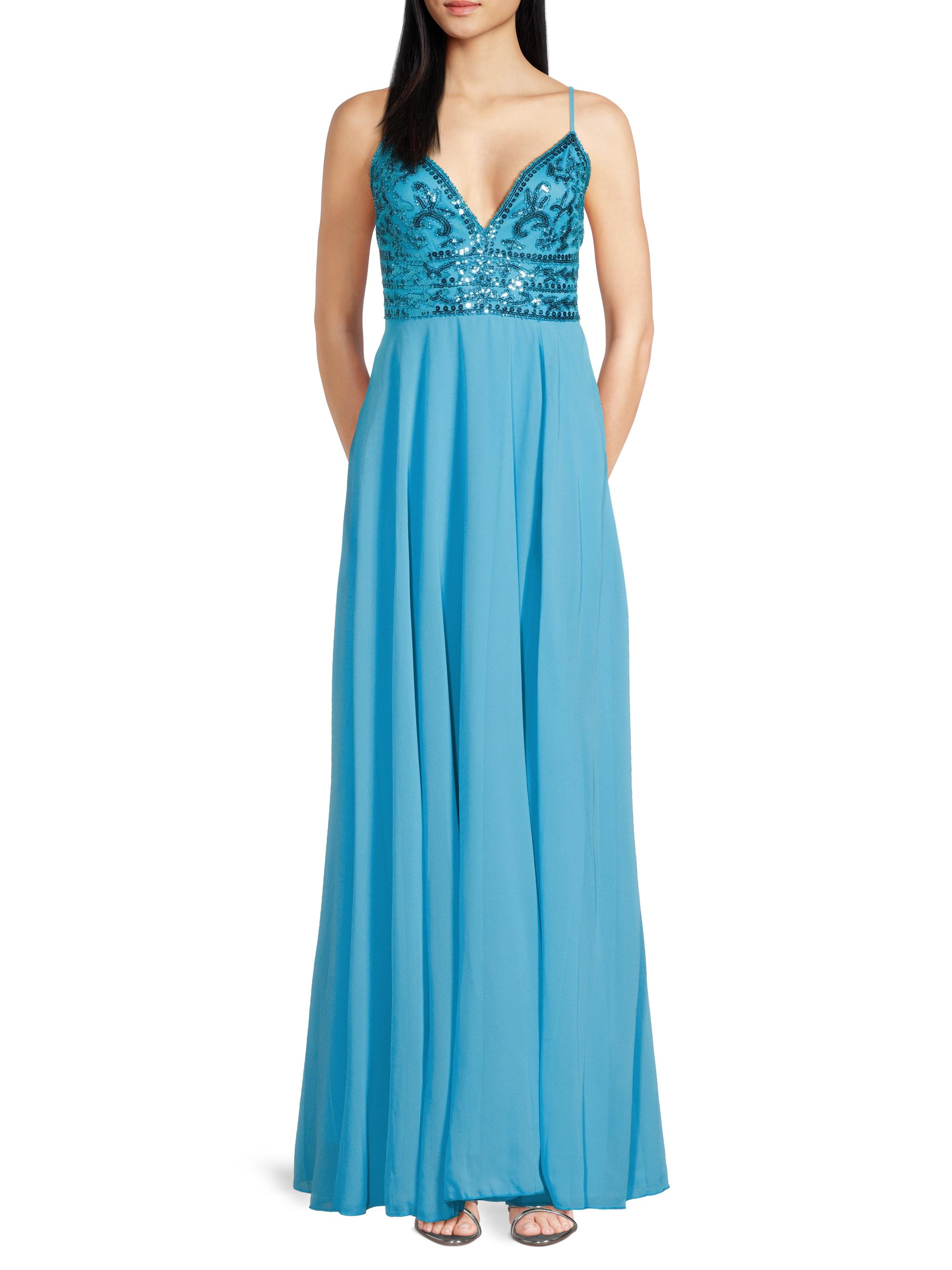 Click here for Lulus Womens Glam Embellished Flare Maxi Dress - B... prices