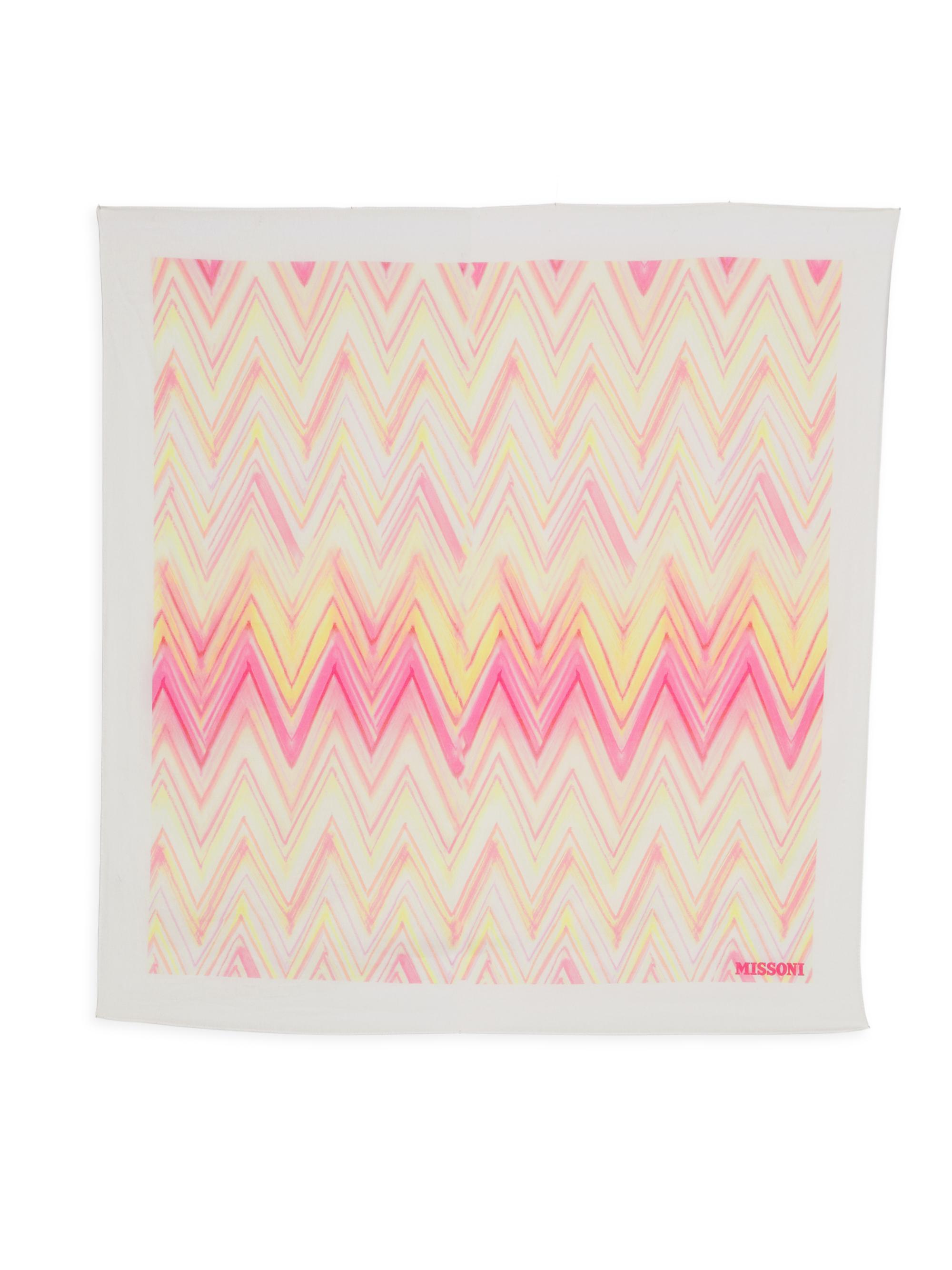 Click here for Missoni Womens Chevron Pochette Cotton Scarf - Pin... prices