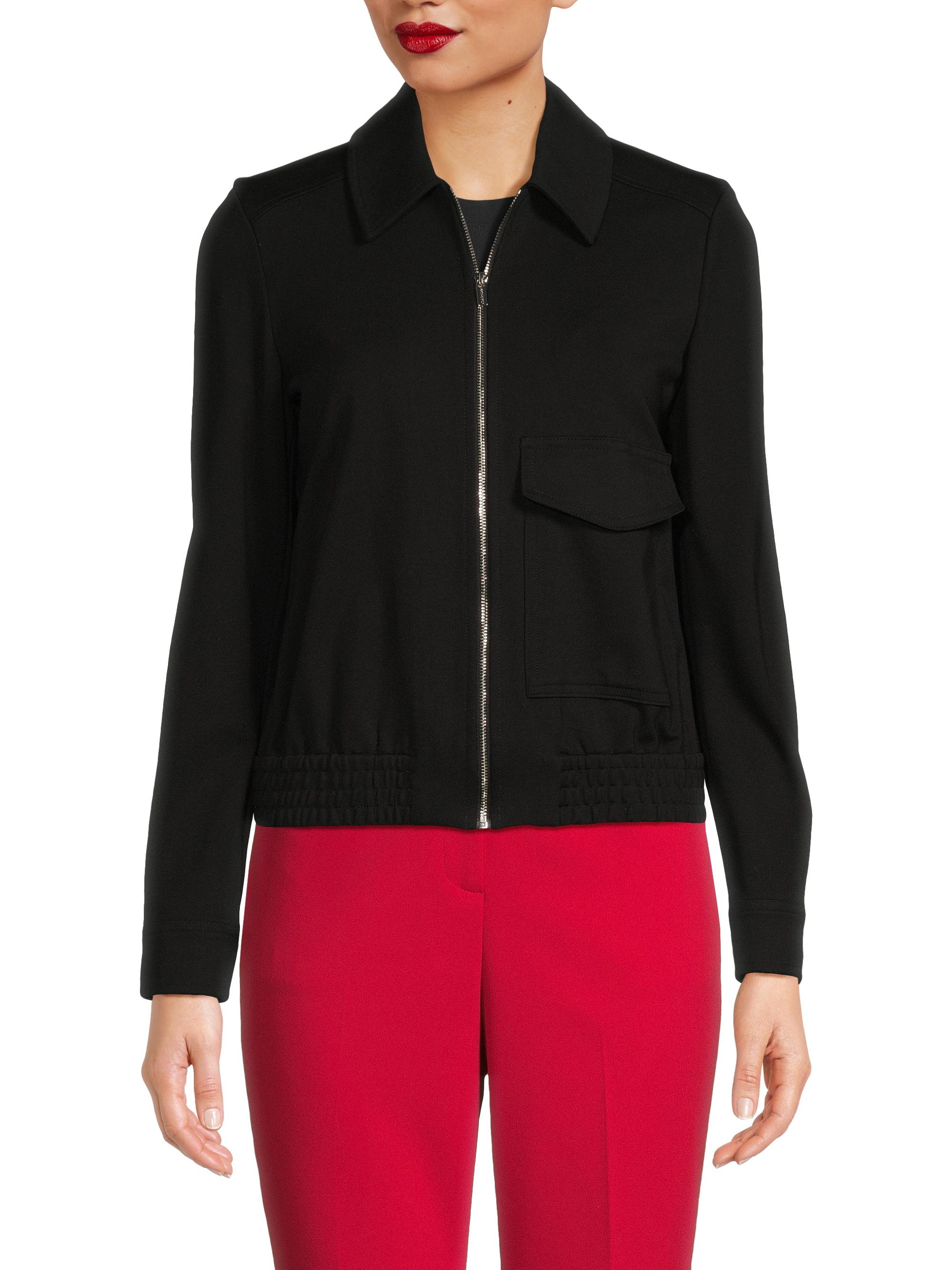 Click here for Calvin Klein Womens Structured Zip Jacket - Black... prices