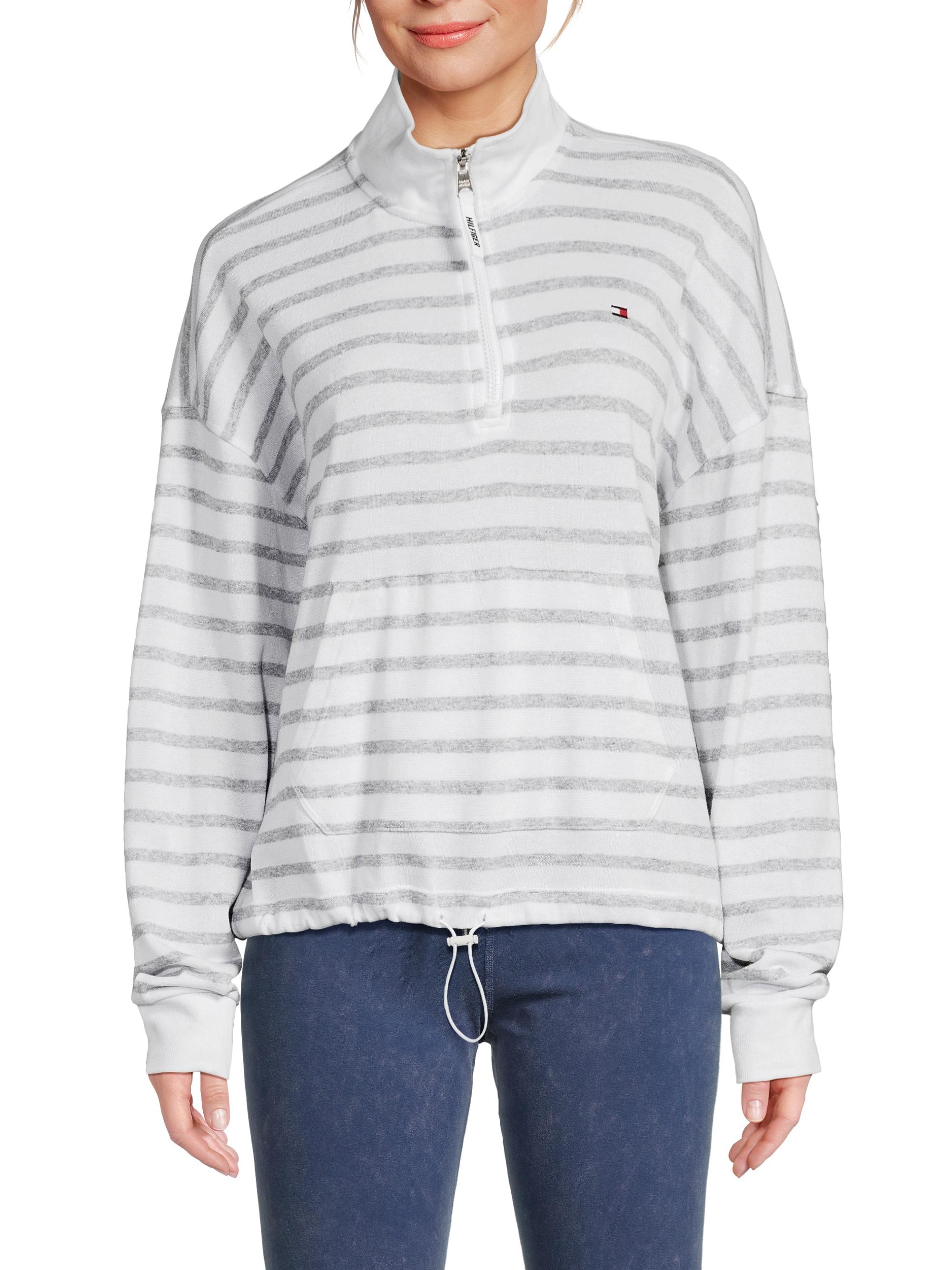 Click here for Tommy Hilfiger Womens Striped Quarter-Zip Pullover... prices