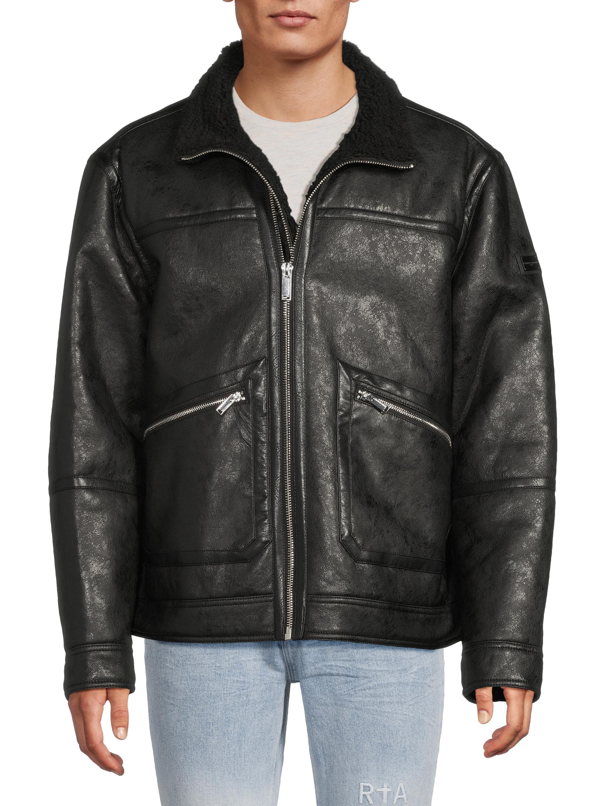 Click here for Karl Lagerfeld Paris Mens Faux Leather Down Jacket... prices