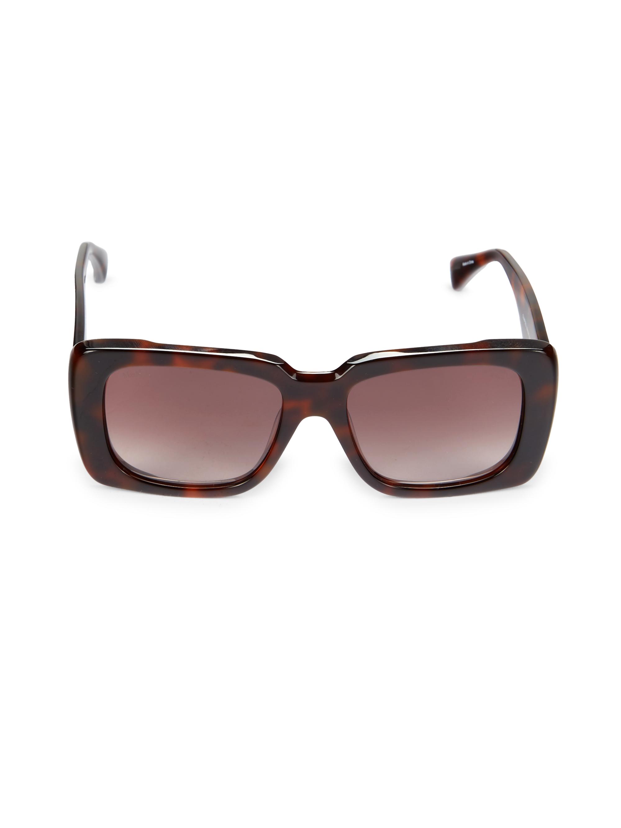 Click here for Max Mara Womens 53MM Rectangle Sunglasses - Havana... prices