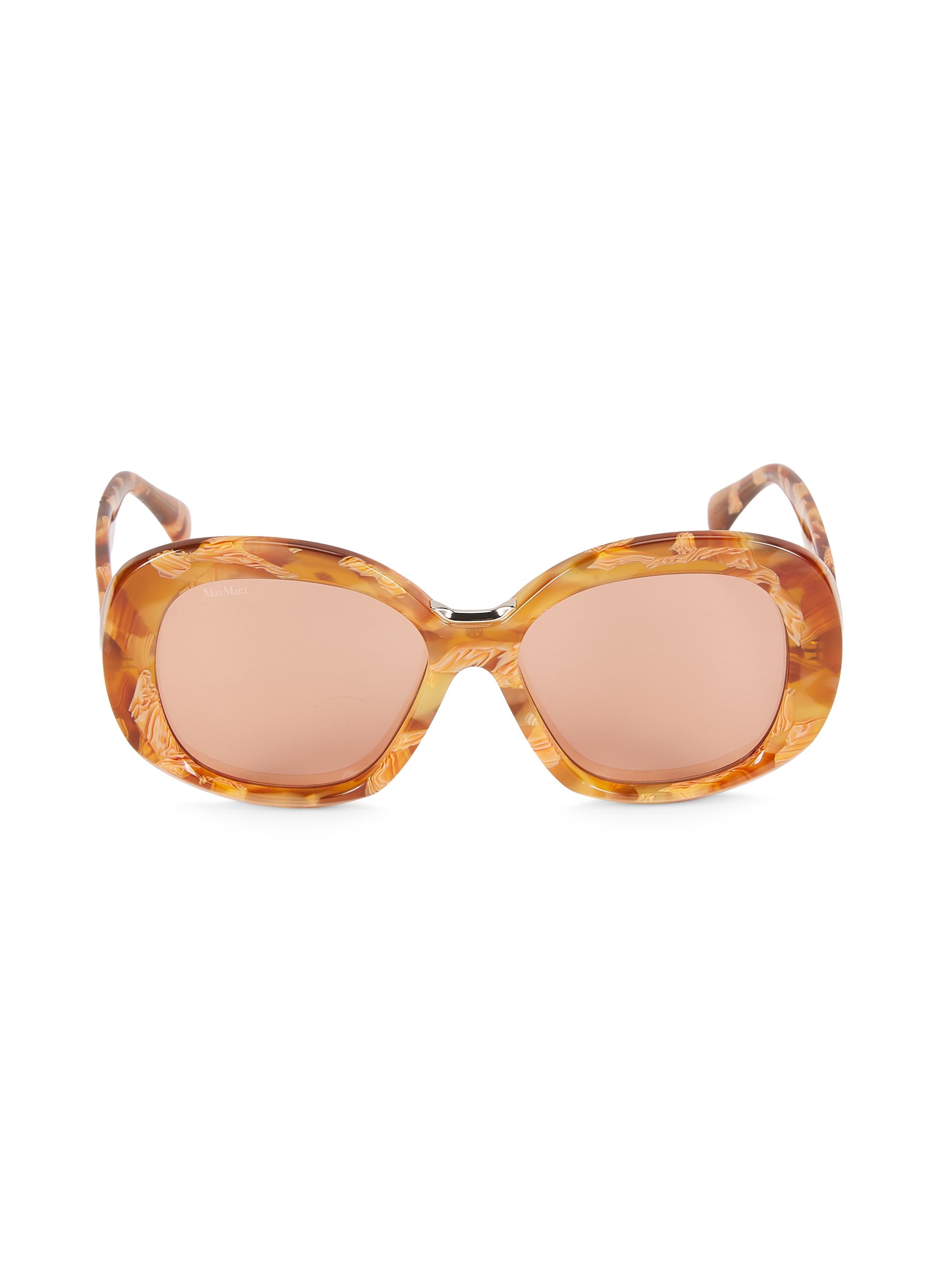 Click here for Max Mara Womens 55MM Oval Sunglasses - Havana prices