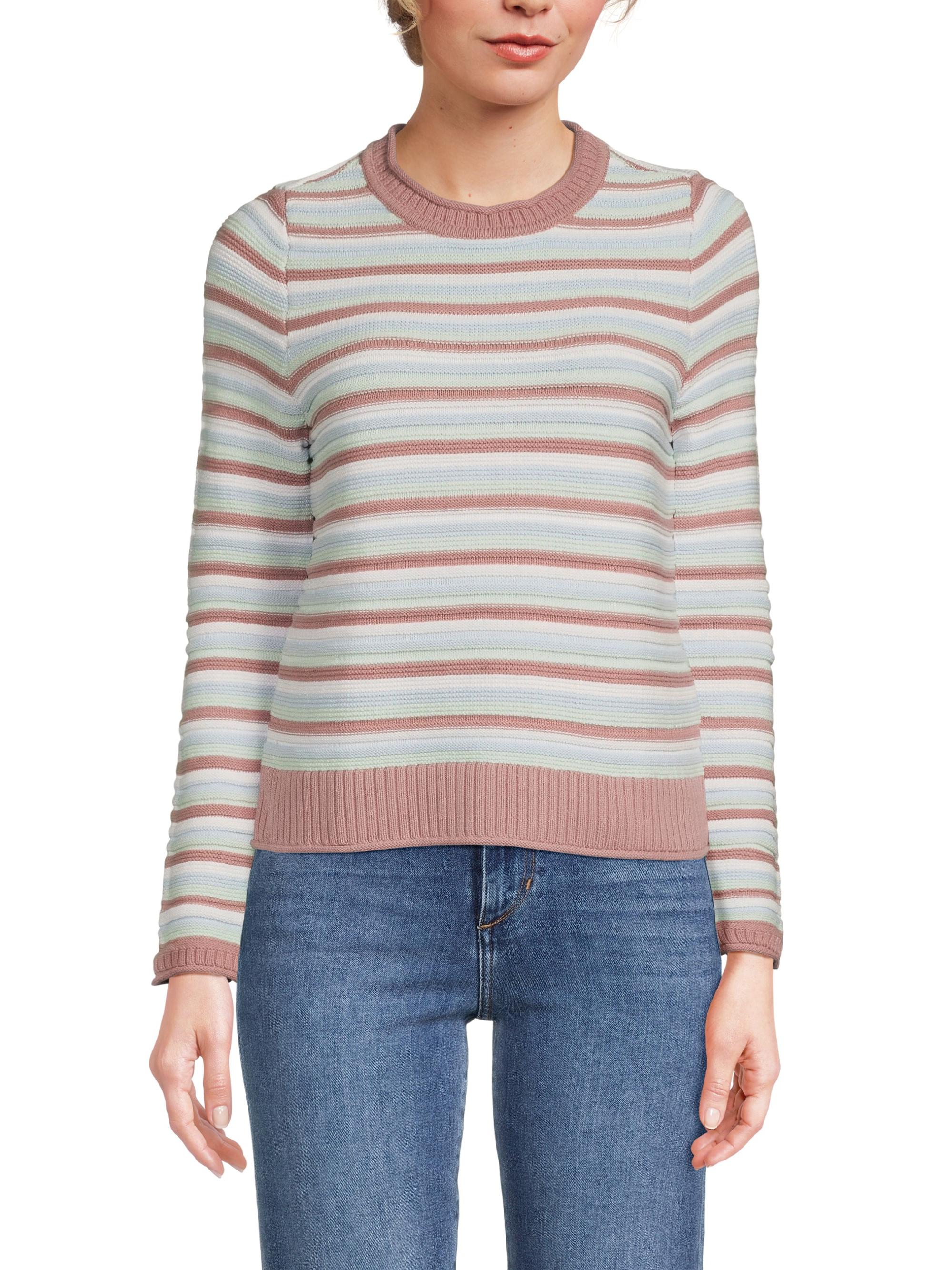 Click here for Design History Womens Striped Cotton Sweater - Blu... prices