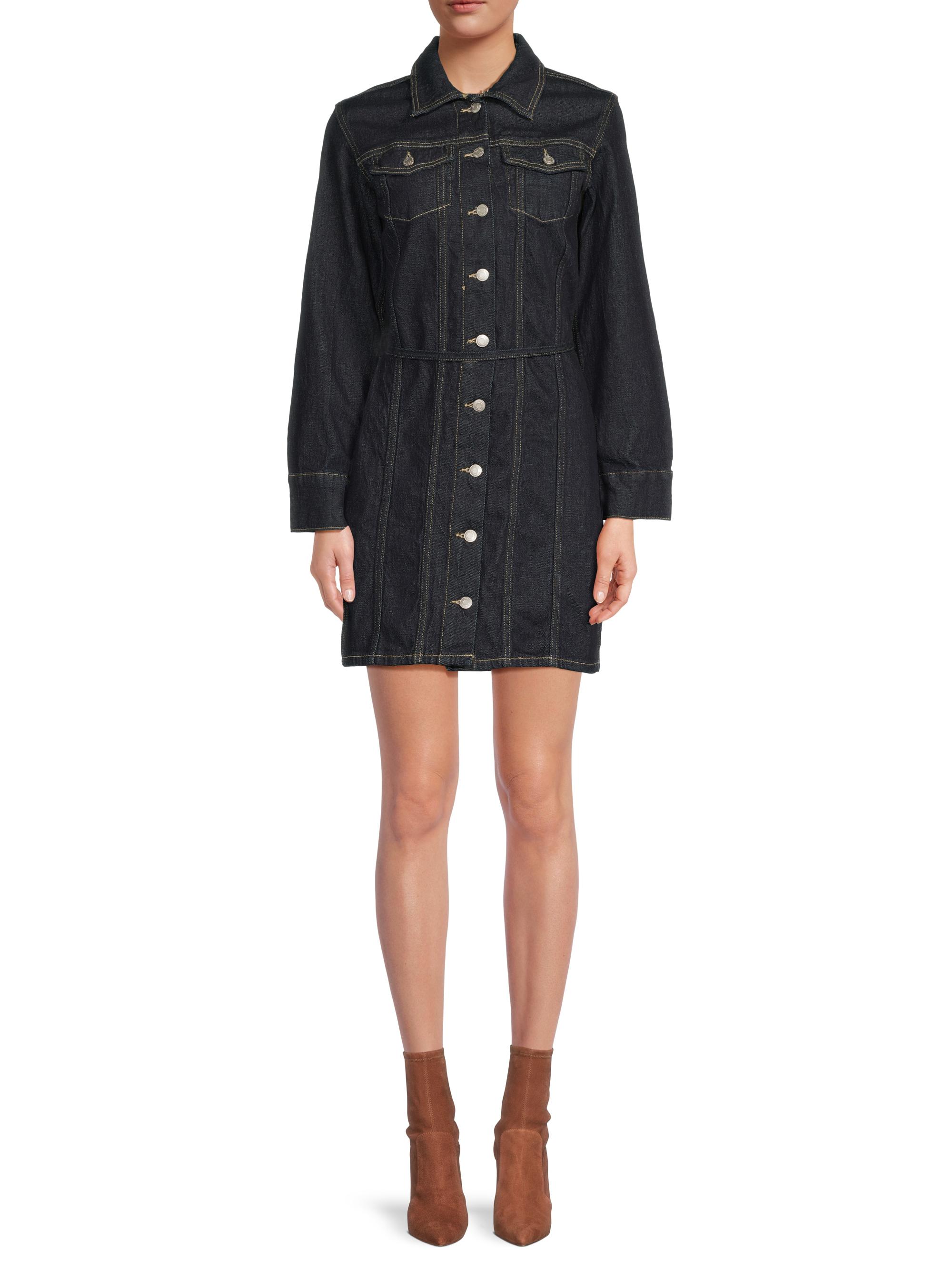 Click here for Vero Moda Womens Belted Denim Mini Shirtdress - Da... prices