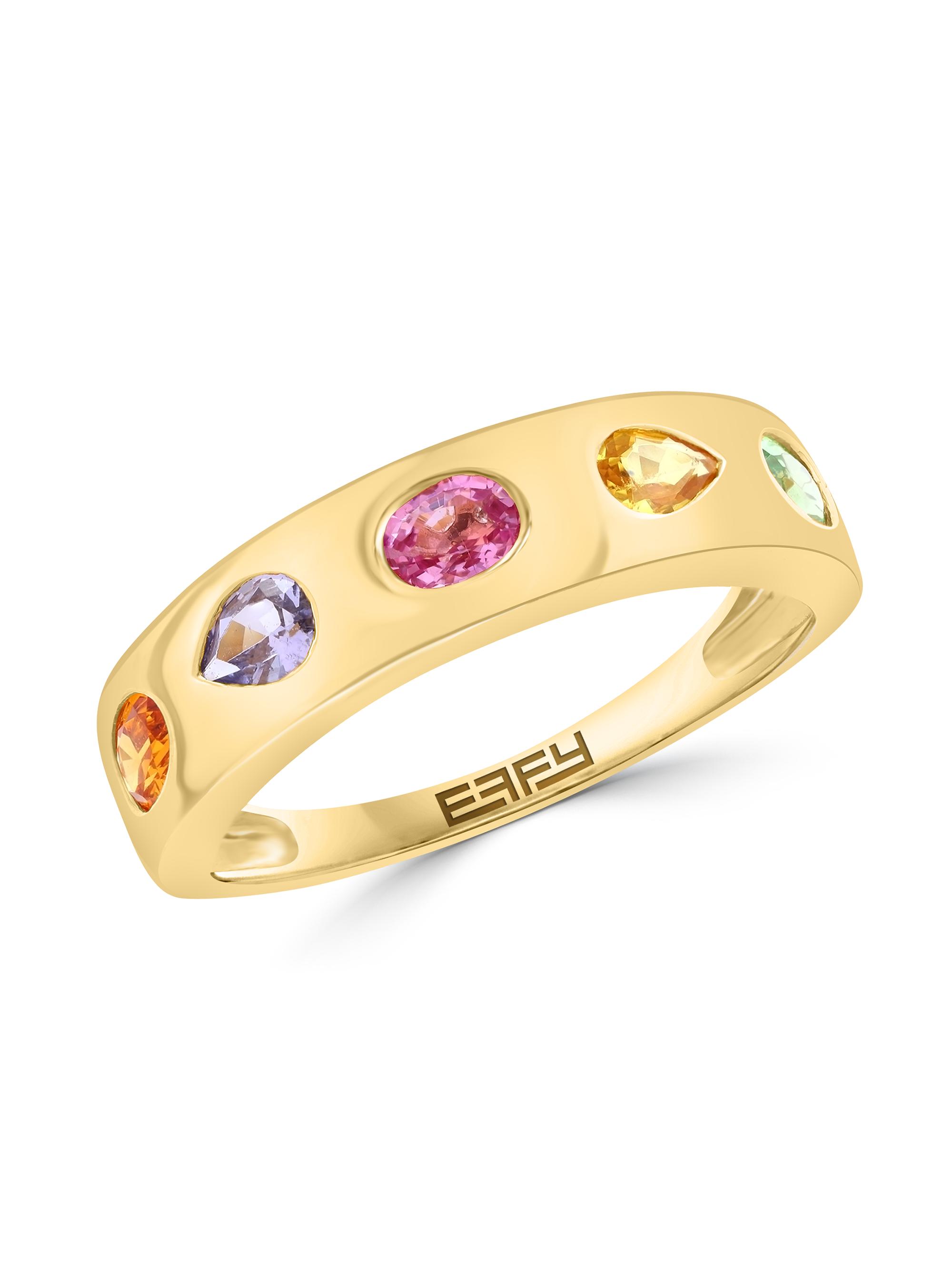 Click here for Effy Womens 14K Yellow Gold & Multi-Stone Band Rin... prices