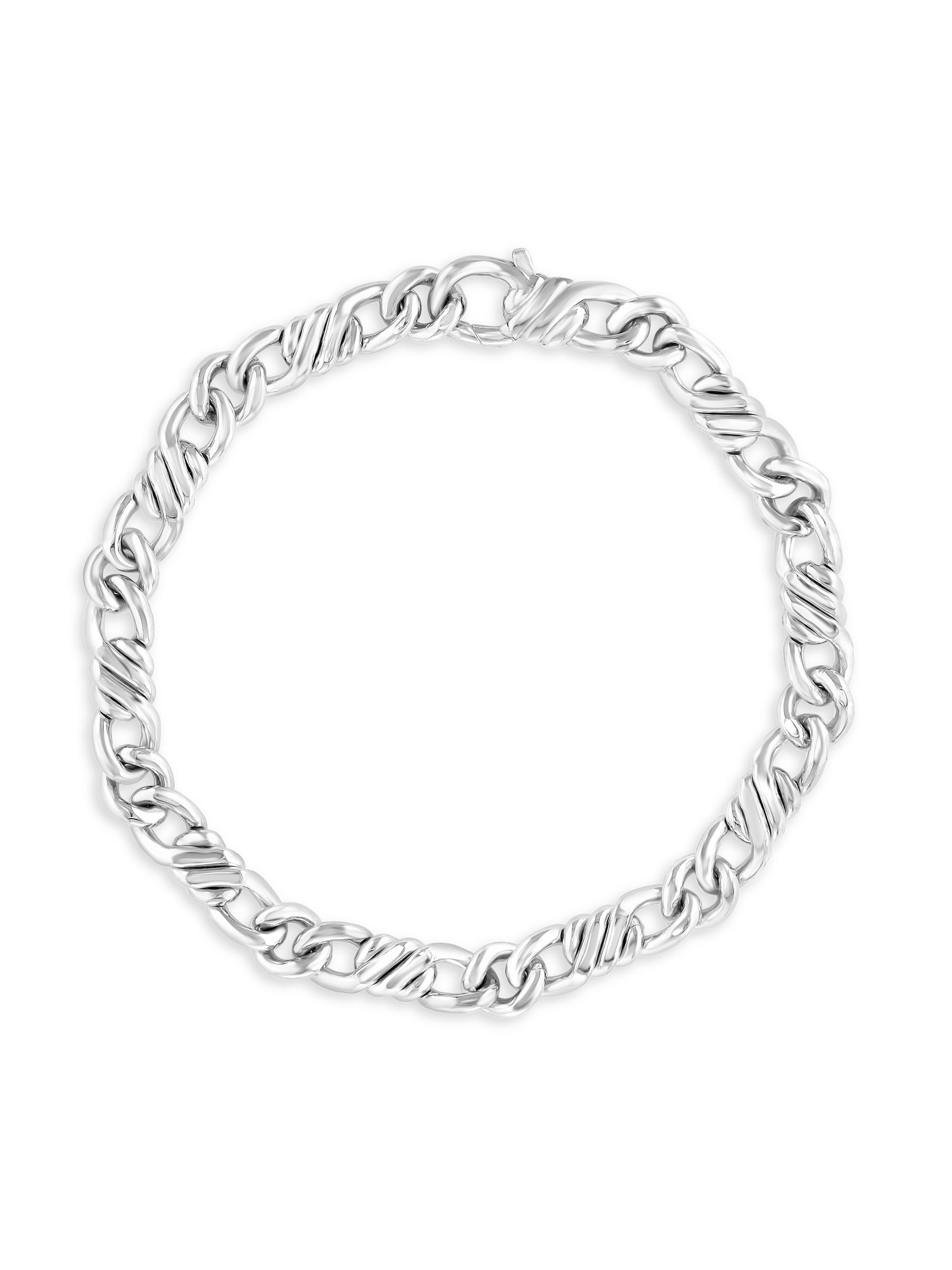 Click here for Effy Mens Sterling Silver Figaro Link Bracelet - S... prices