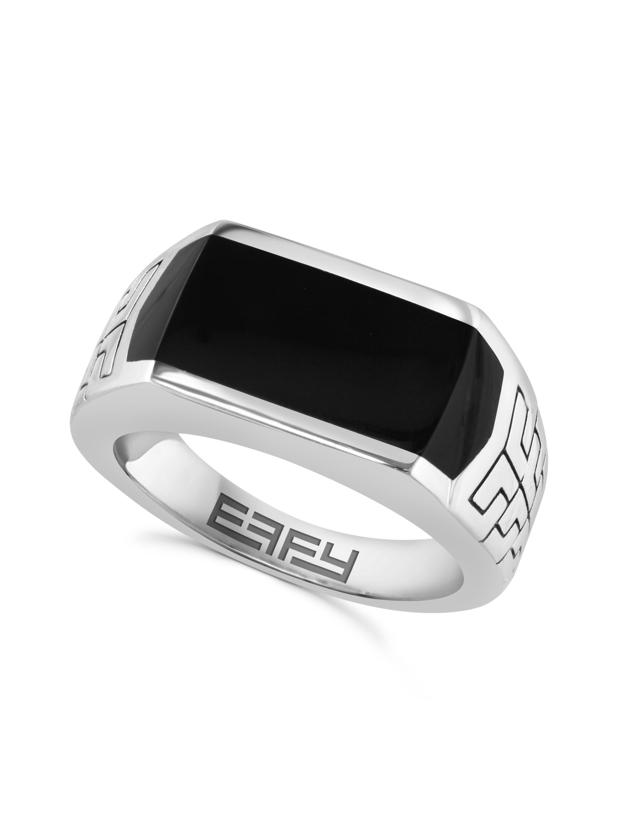 Click here for Effy Mens Sterling Silver & Onyx Signet Ring - Ste... prices