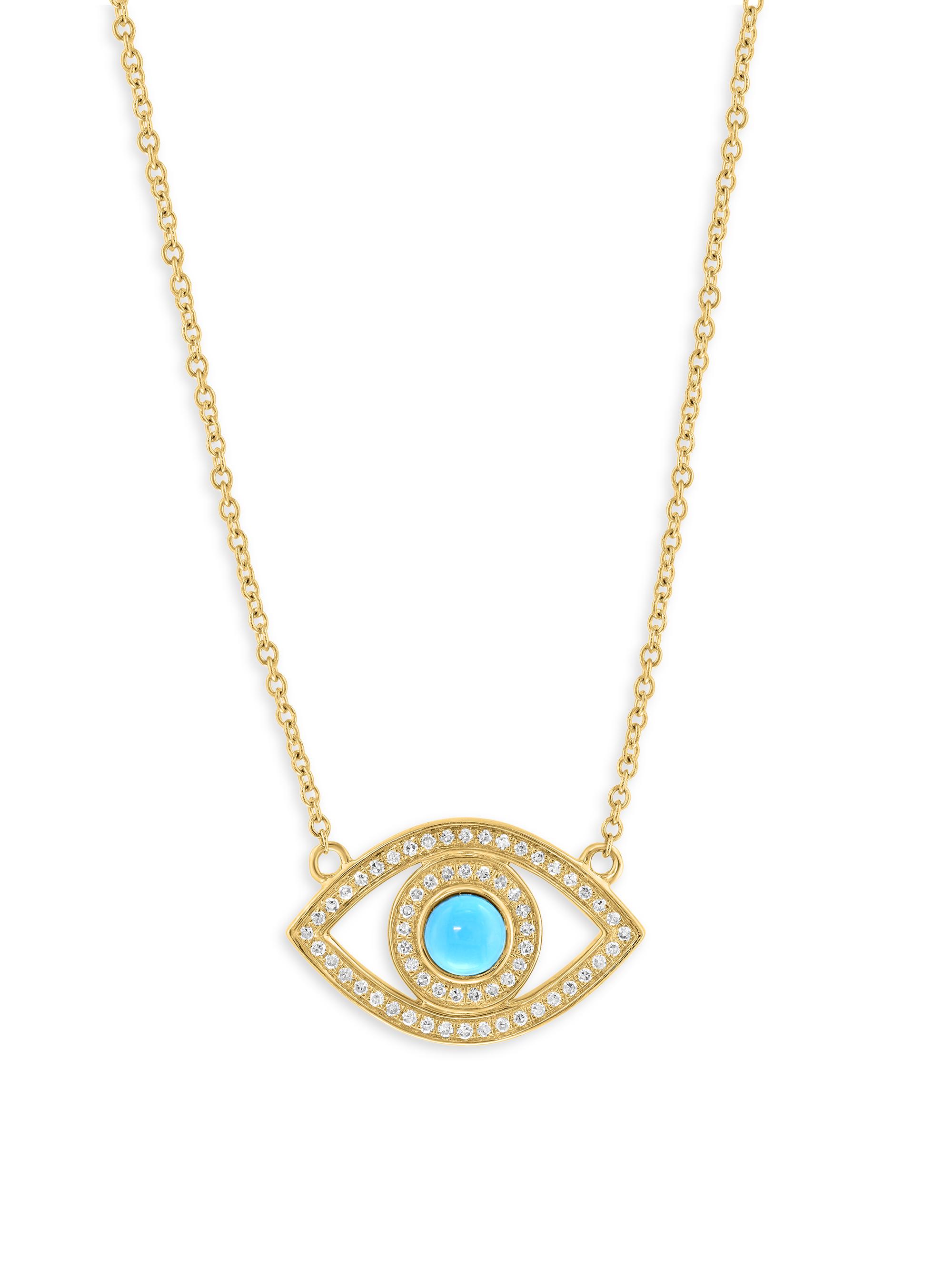 Click here for Effy Womens 14K Yellow Gold  Turquoise & 0.18 TCW... prices