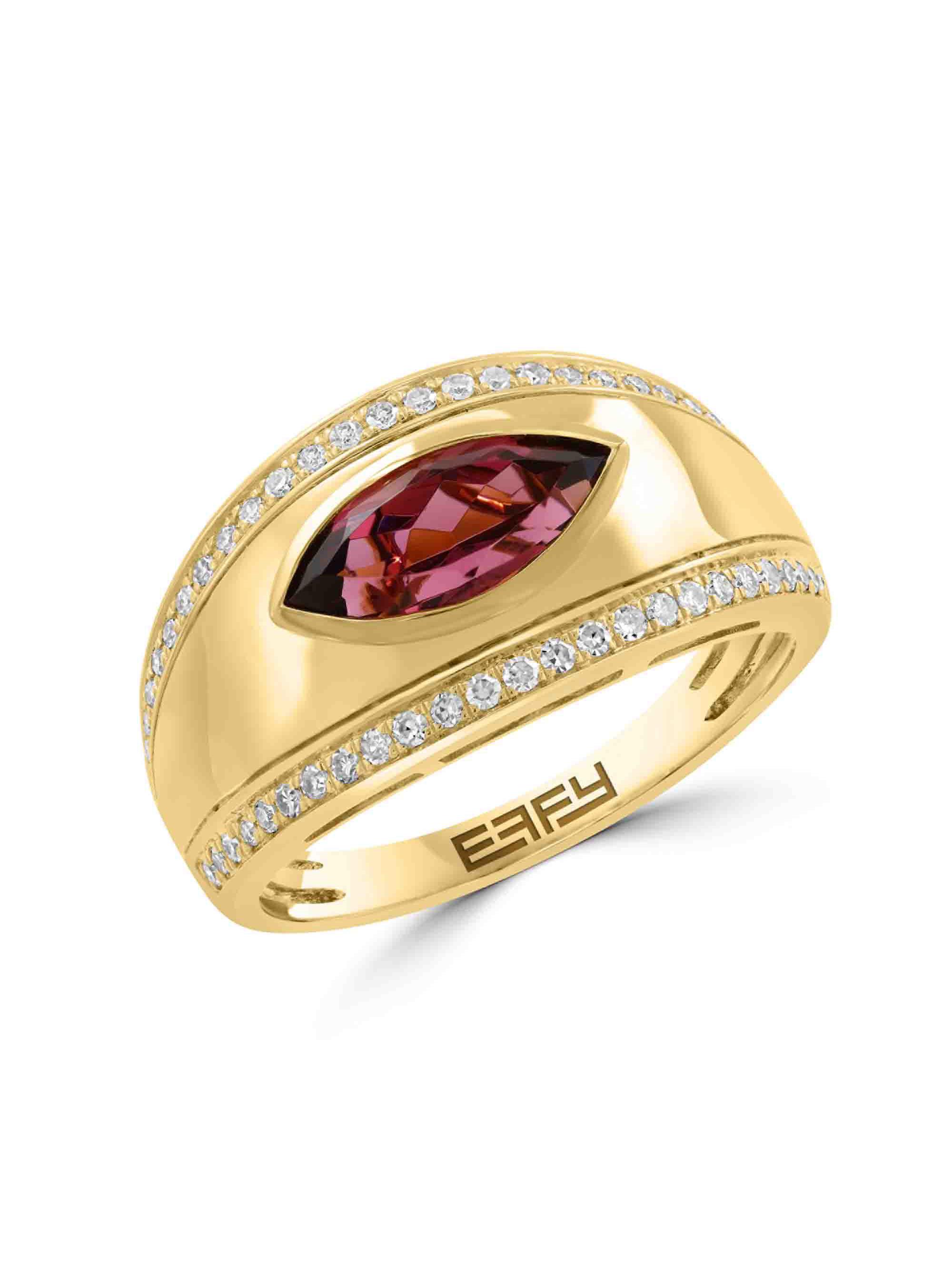 Click here for Effy Womens 14K Yellow Gold  Rhodolite & Diamond R... prices