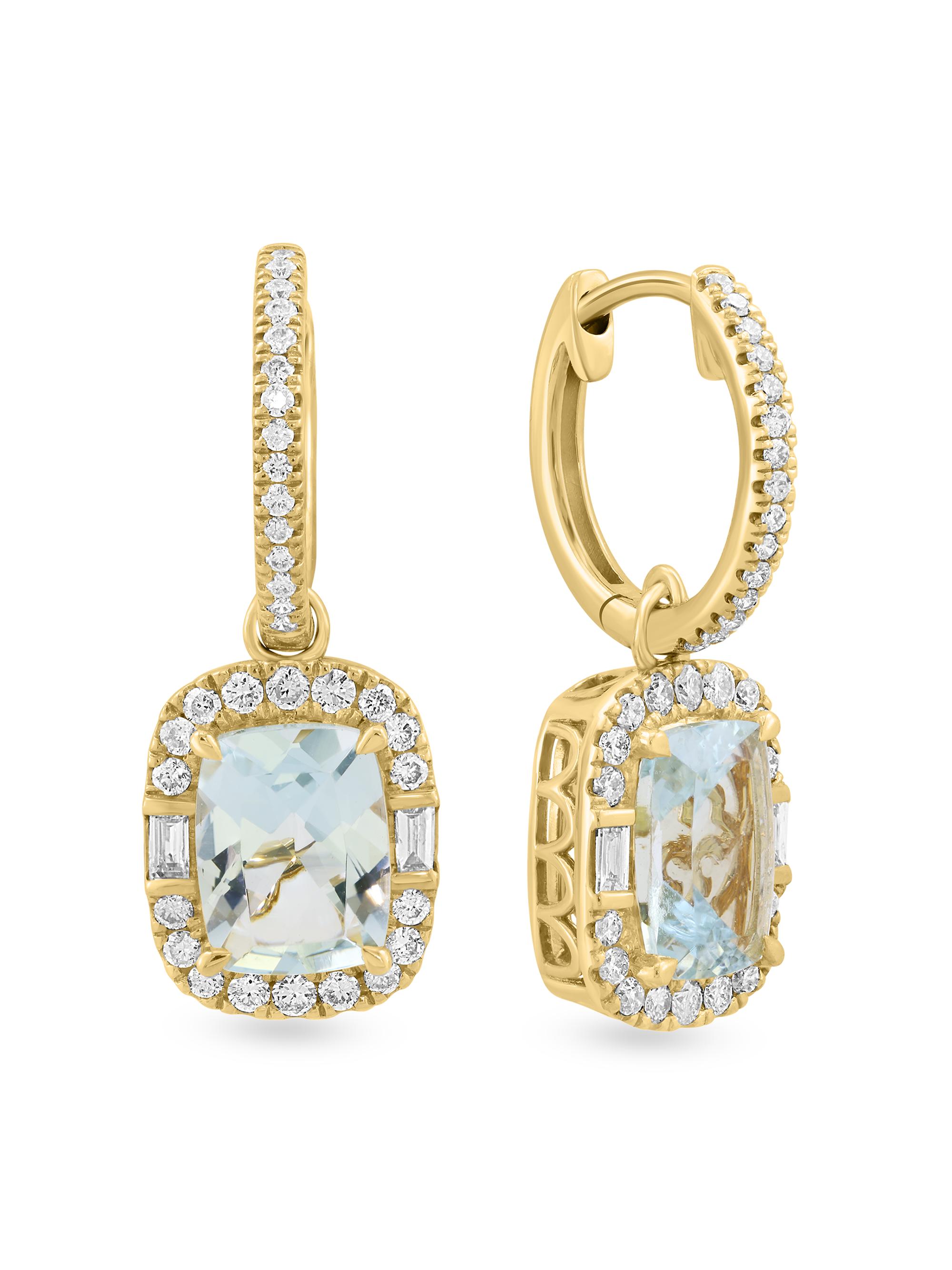 Click here for Effy Womens 14K Yellow Gold  Aquamarine & Diamond... prices