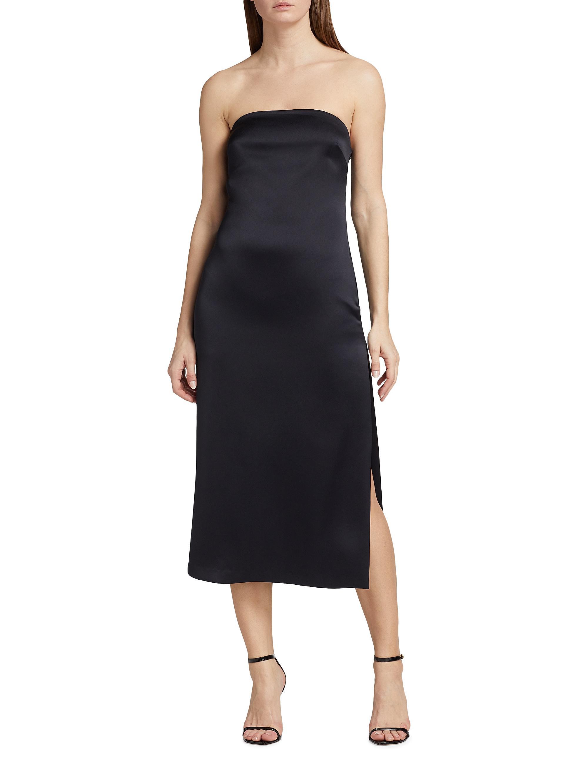 Click here for Ramy Brook Womens Lisa Bandeau Side Slit Midi-Dres... prices