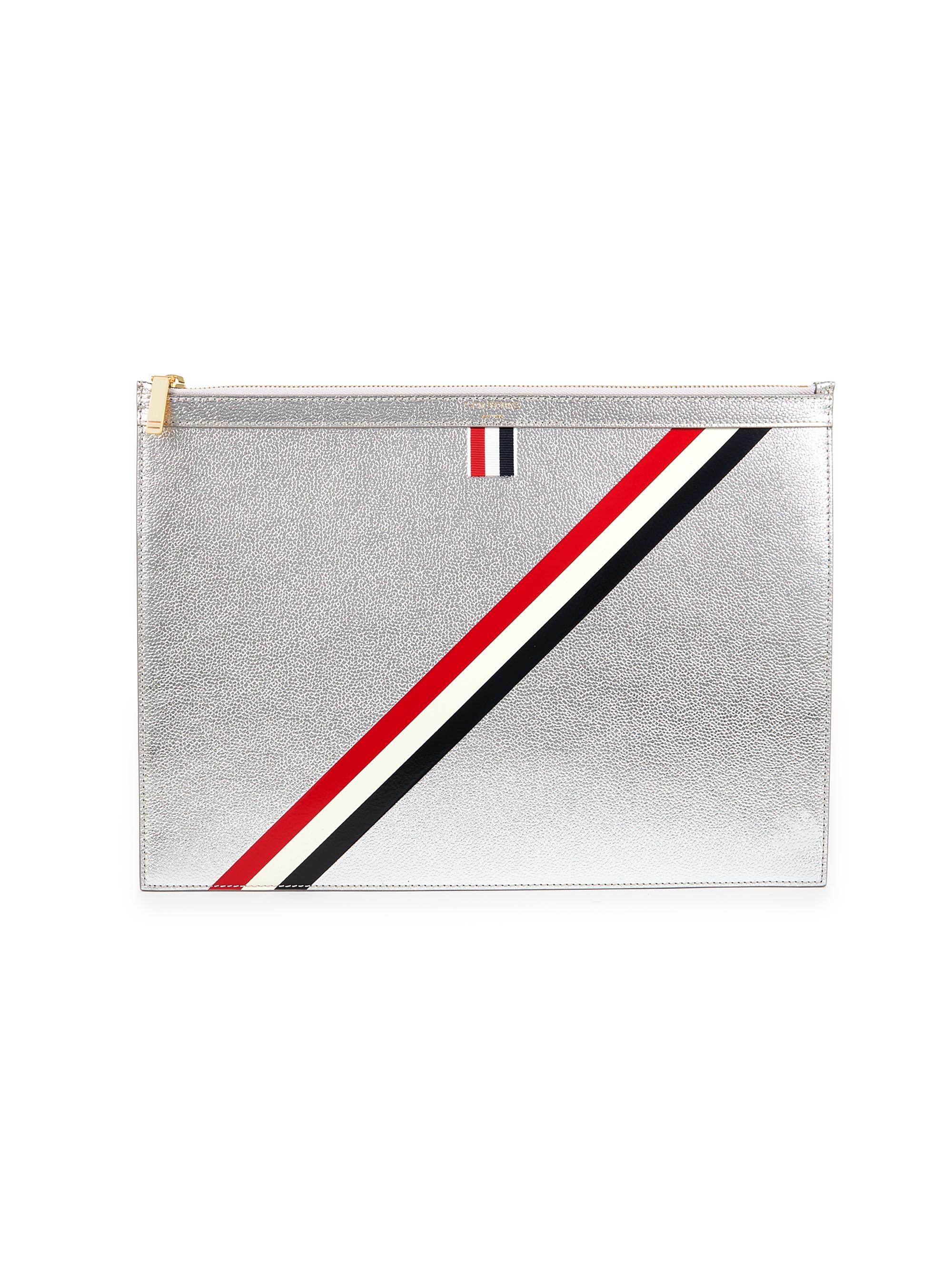 Click here for Thom Browne Mens Metallic Stripe Leather Medium Do... prices