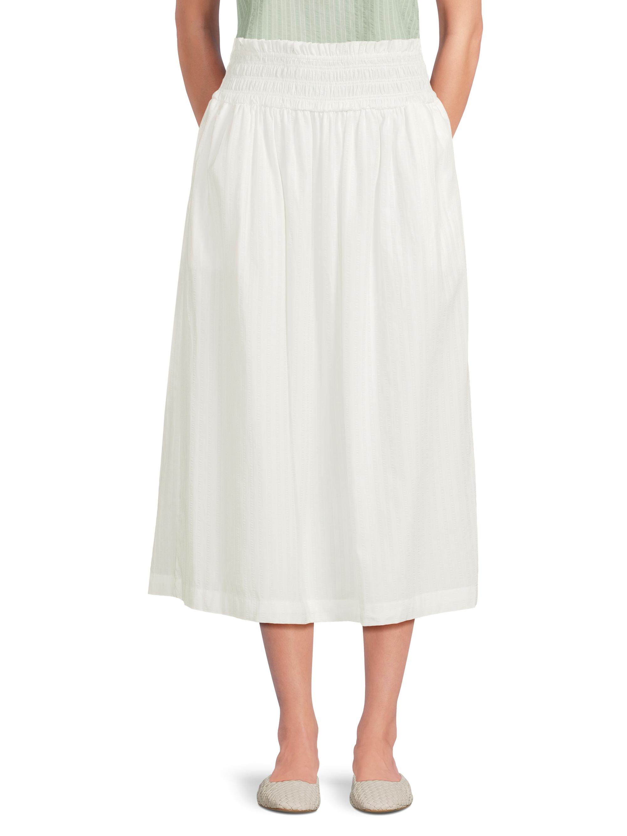 Click here for Saks Fifth Avenue Womens Smocked Waist Midi Skirt... prices