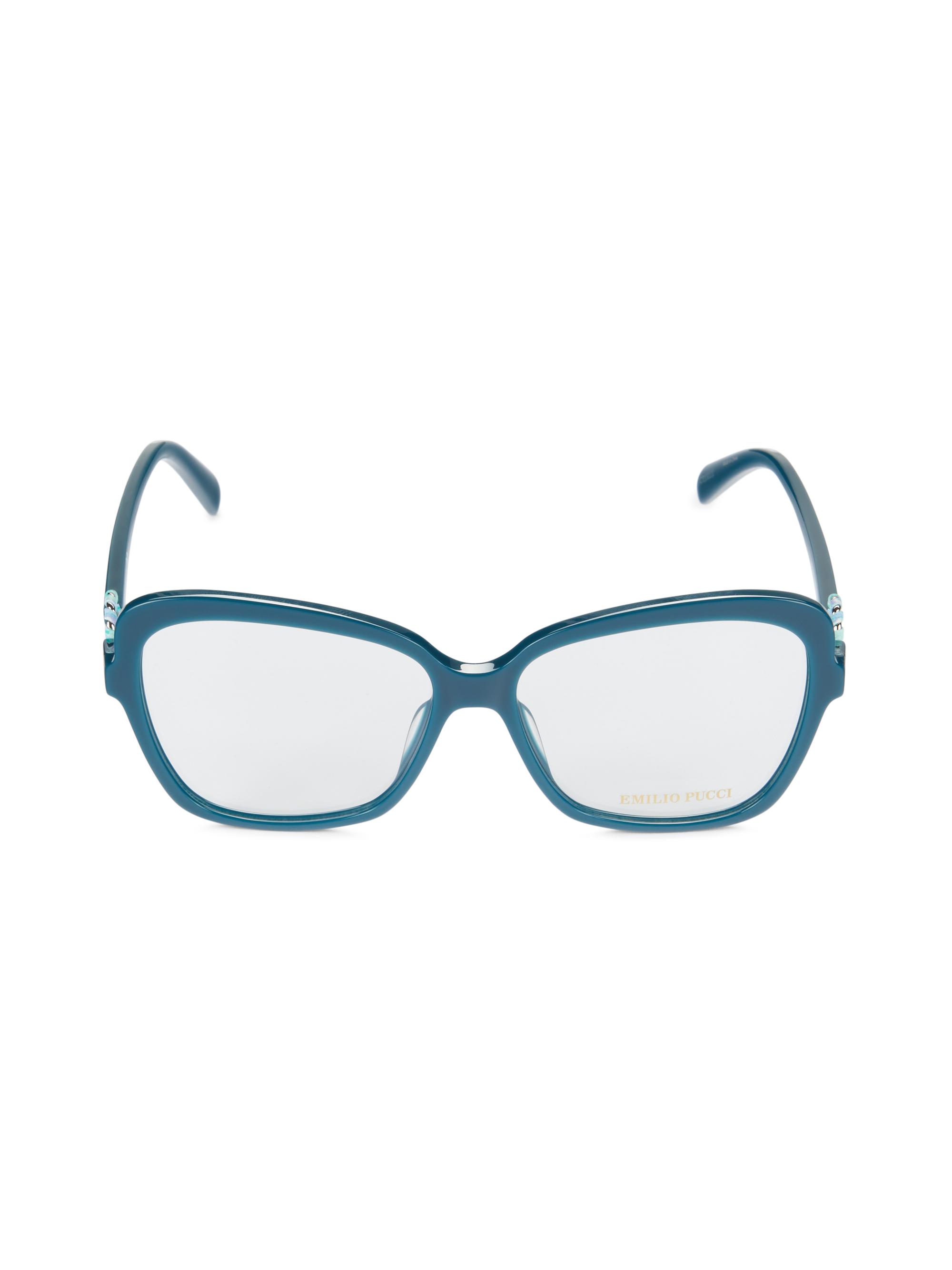 Click here for Pucci Womens 55MM Rectangle Eyeglasses - Turquoise prices