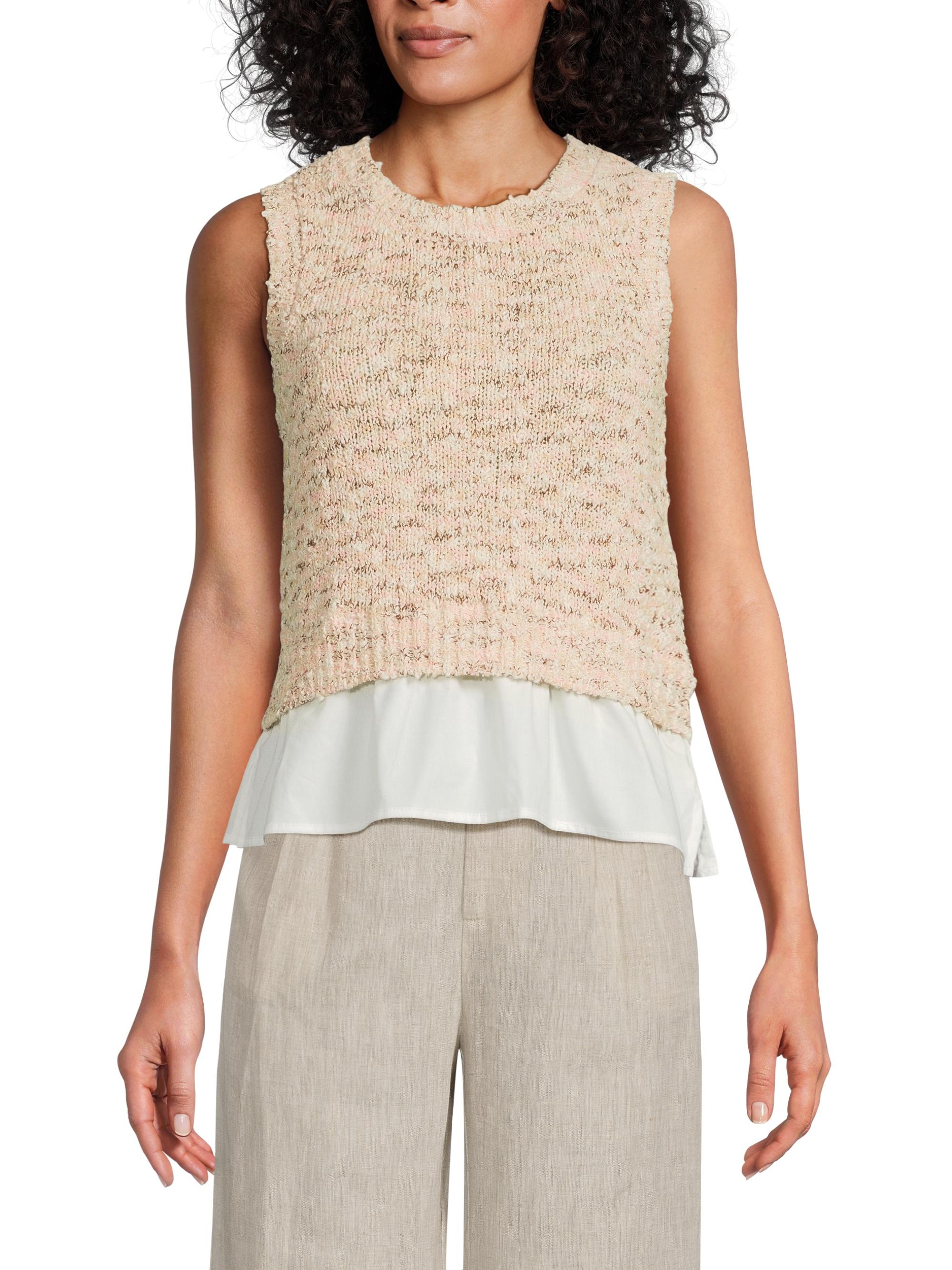 Click here for Saks Fifth Avenue Womens Bouclé Knit 2-Fer Tank To... prices