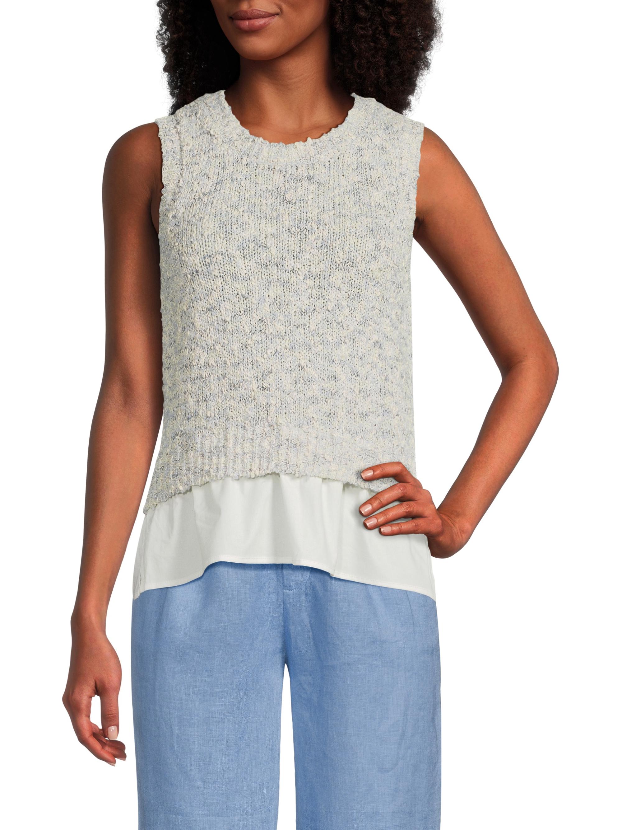 Click here for Saks Fifth Avenue Womens Bouclé Knit 2-Fer Tank To... prices