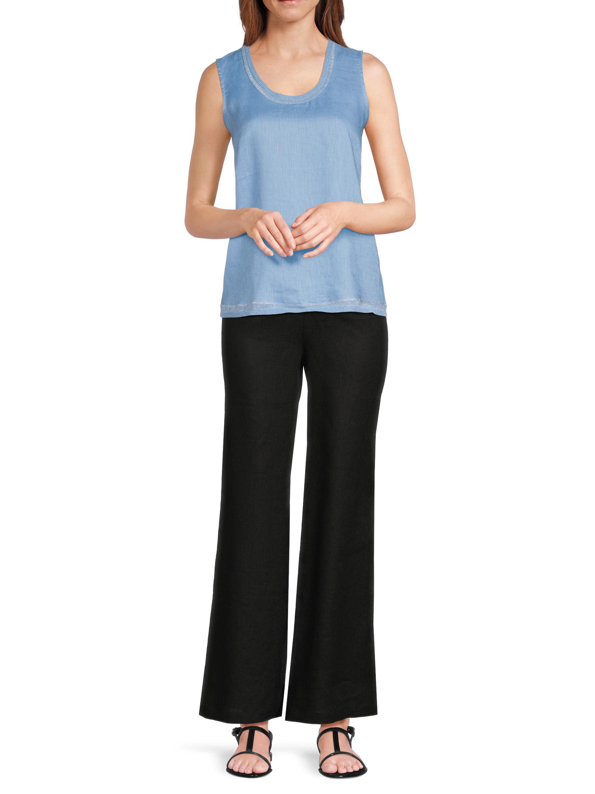 Click here for Saks Fifth Avenue Womens 100 Linen Shimmer Tank -... prices