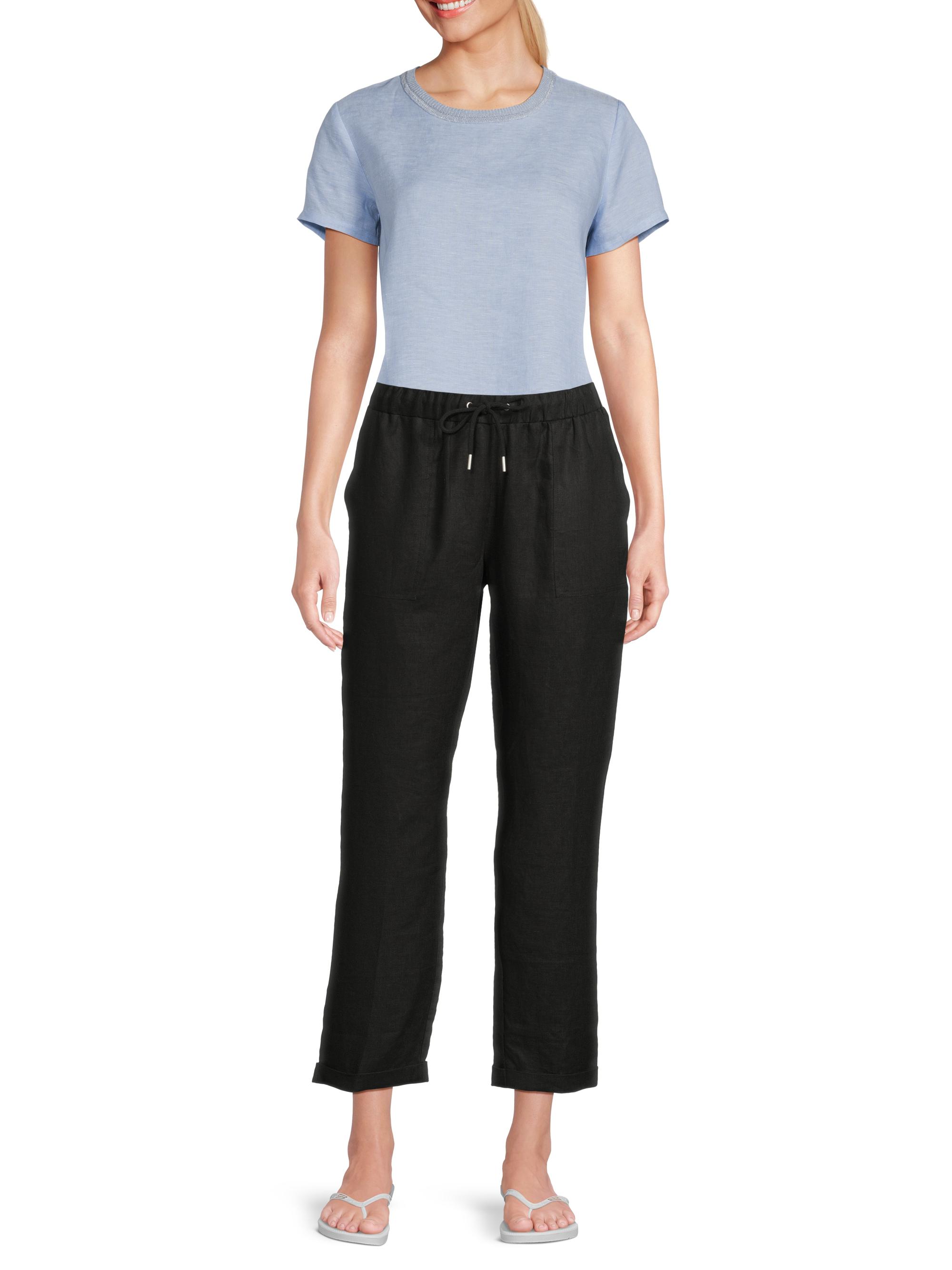 Click here for Saks Fifth Avenue Womens 100 Linen Straight Leg Cr... prices