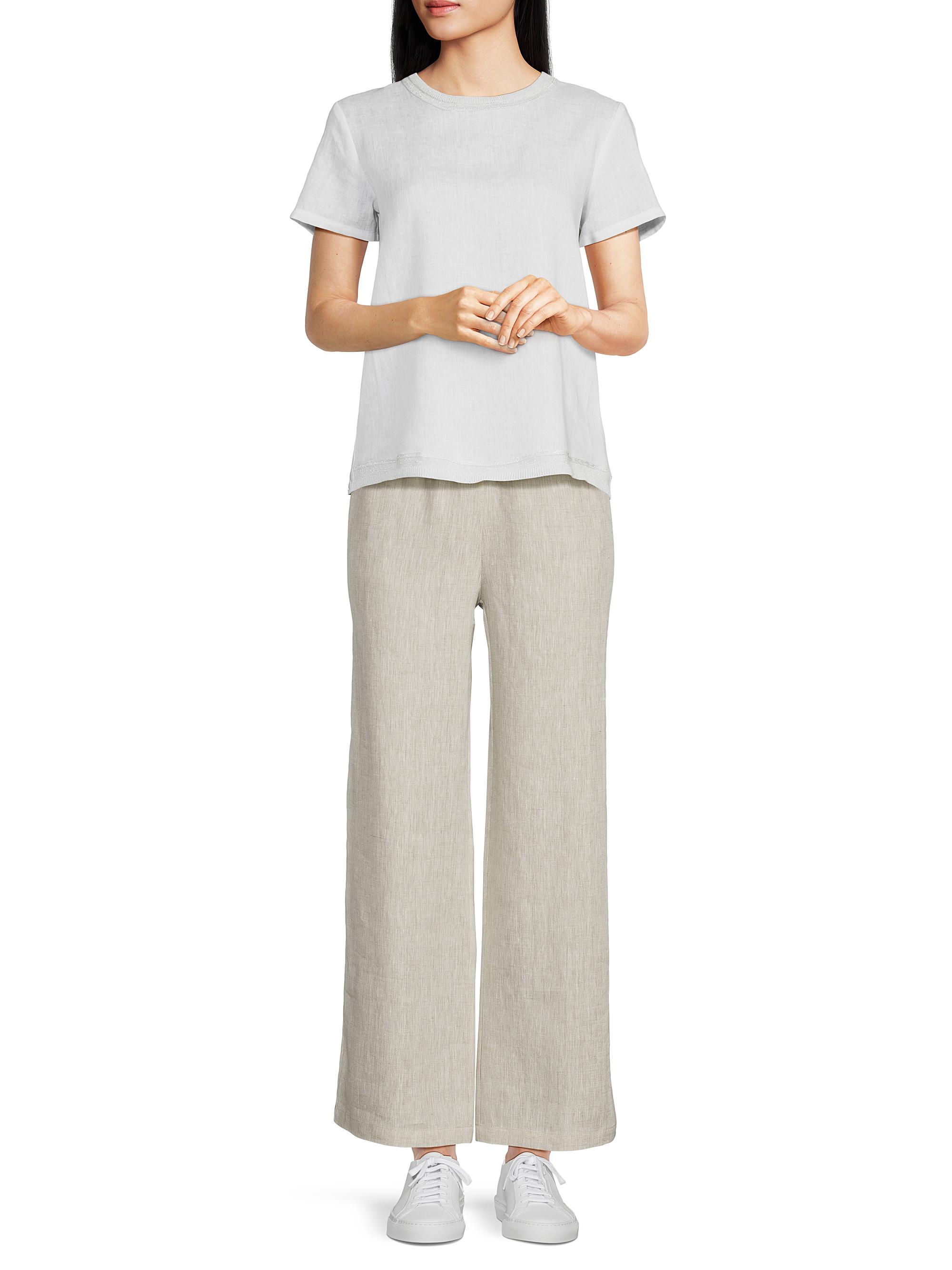 Click here for Saks Fifth Avenue Womens 100 Linen T-Shirt - White... prices