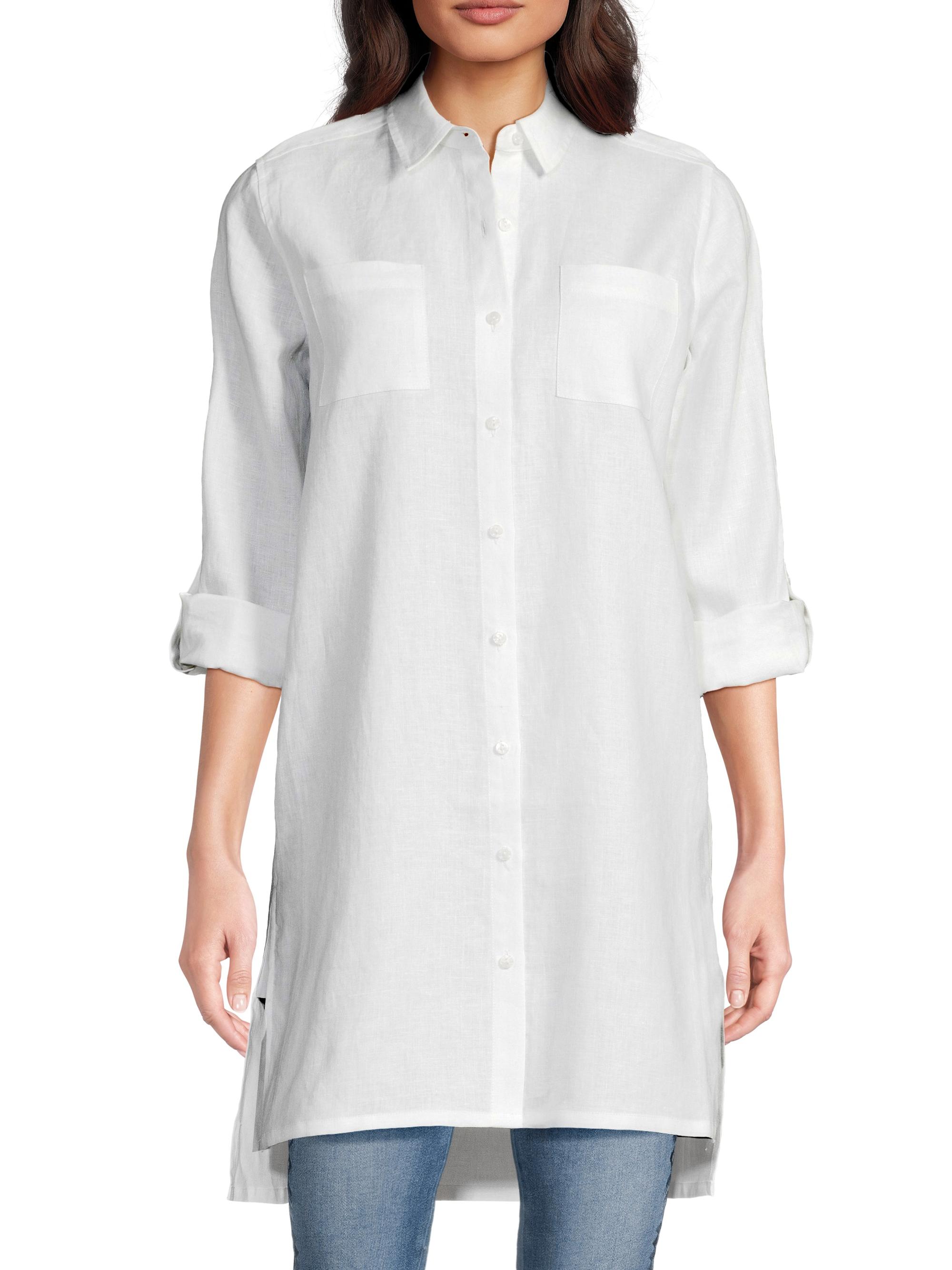 Click here for Saks Fifth Avenue Womens 100 Linen Longline Shirt... prices