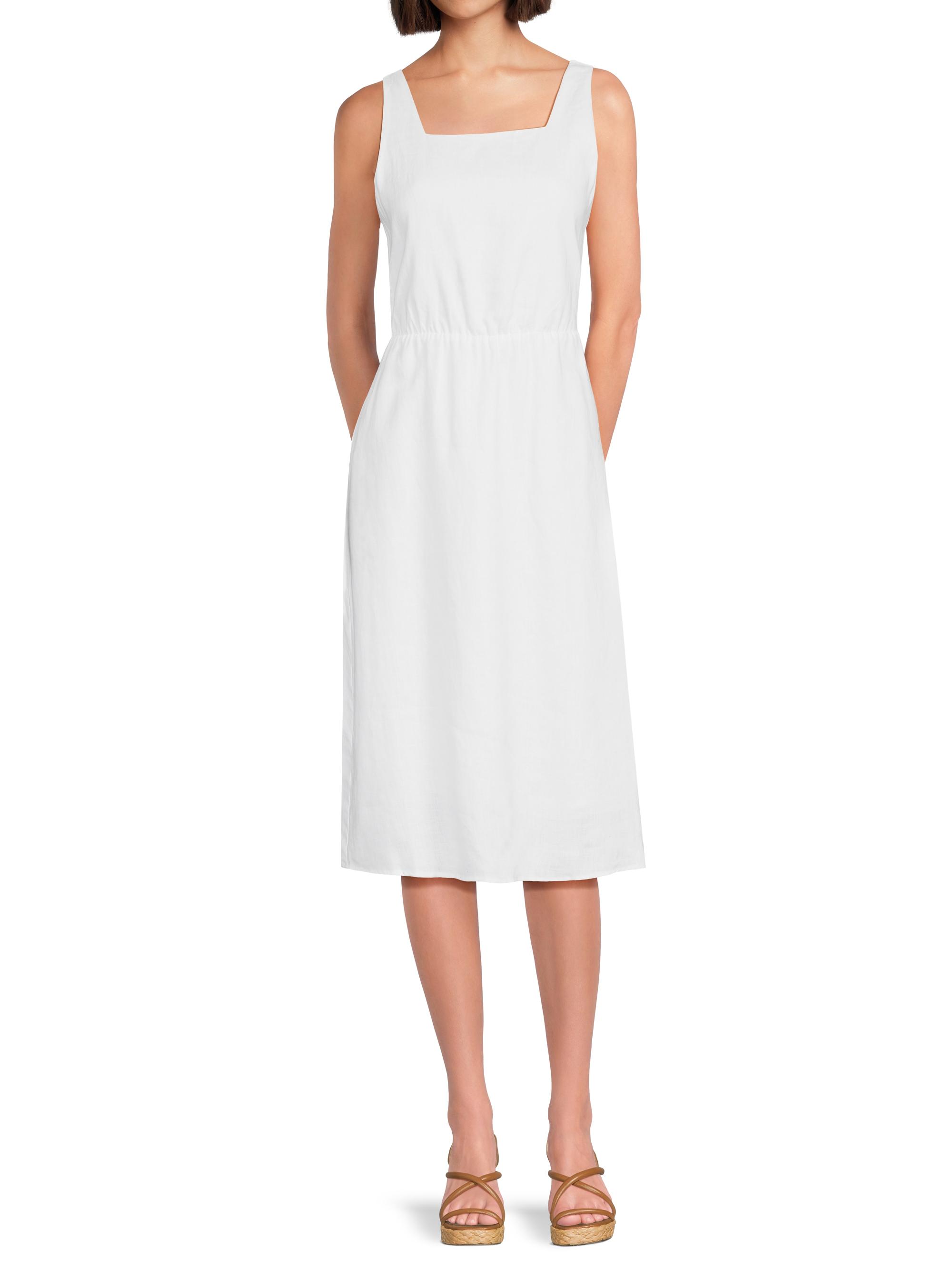 Click here for Saks Fifth Avenue Womens 100 Linen Midi-Dress - Wh... prices