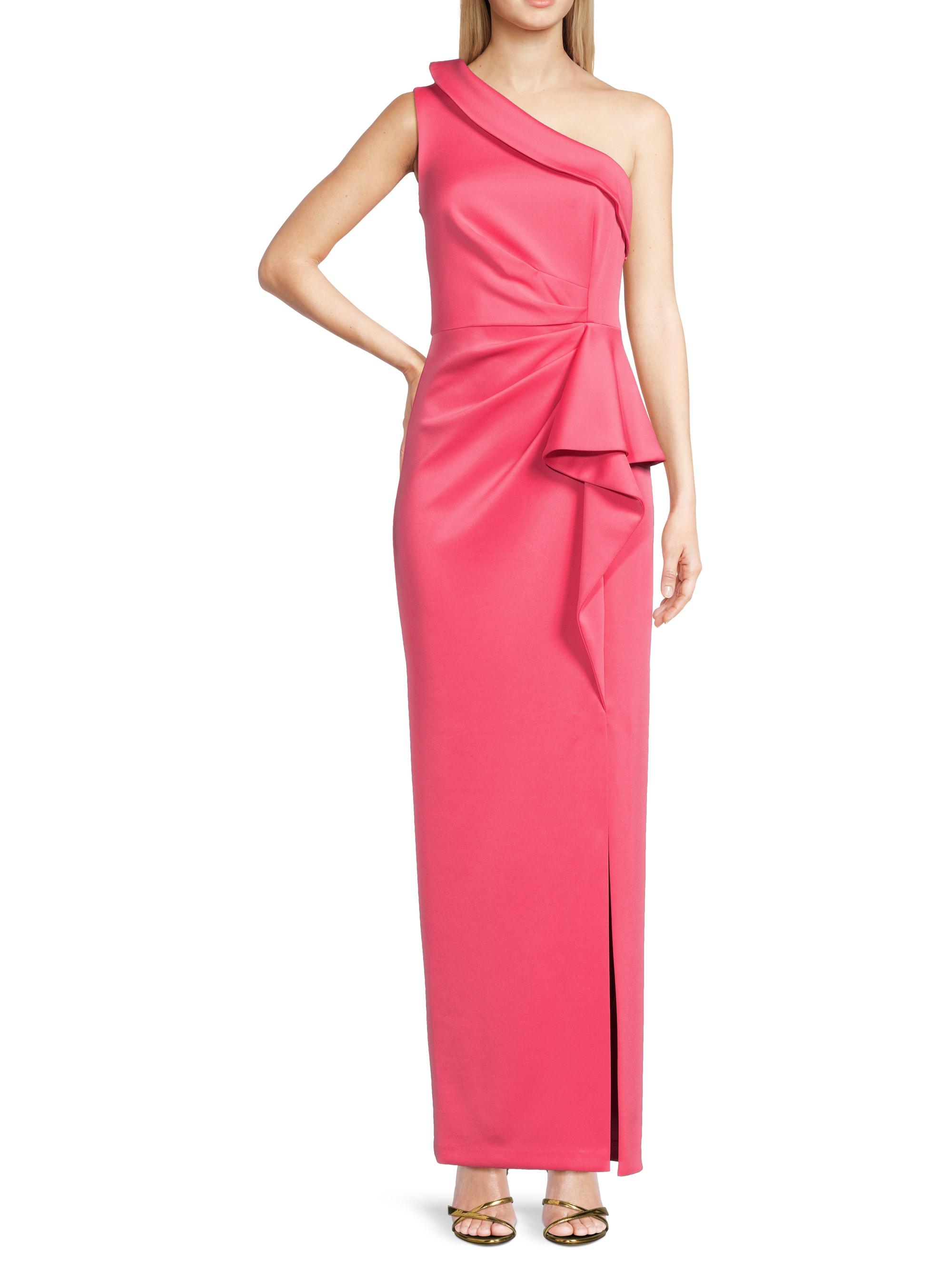 Click here for Eliza J Womens Draped One Shoulder Column Gown - W... prices