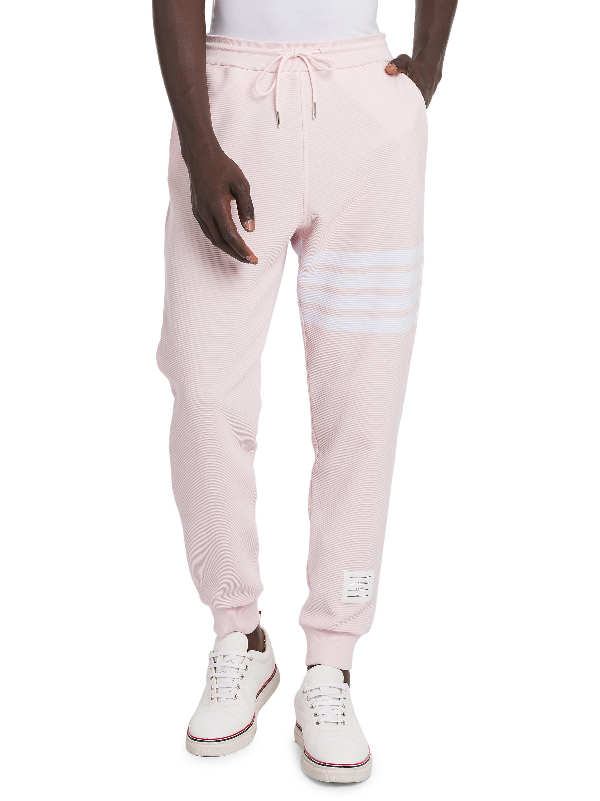 Click here for Thom Browne Mens 4-Bar Cotton Sweatpants - Light P... prices