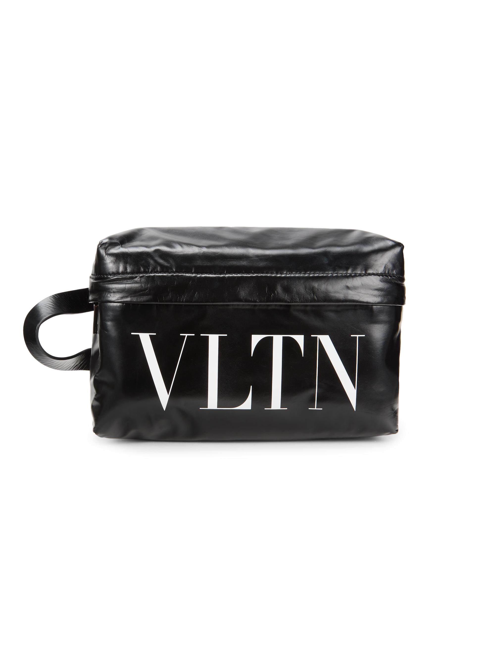 Click here for Valentino Garavani Mens Logo Travel Pouch - Black... prices