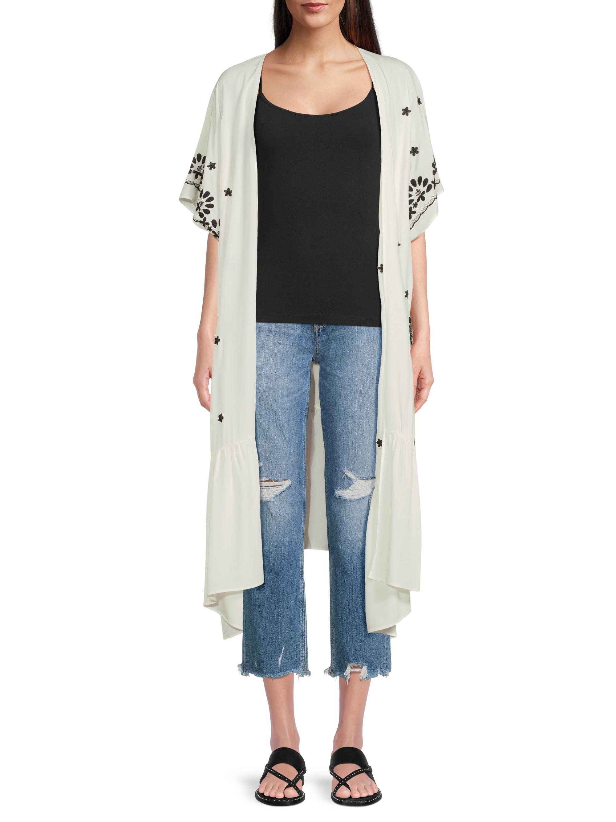 Click here for Marcus Adler Womens Embroidered Open-Front Kimono... prices