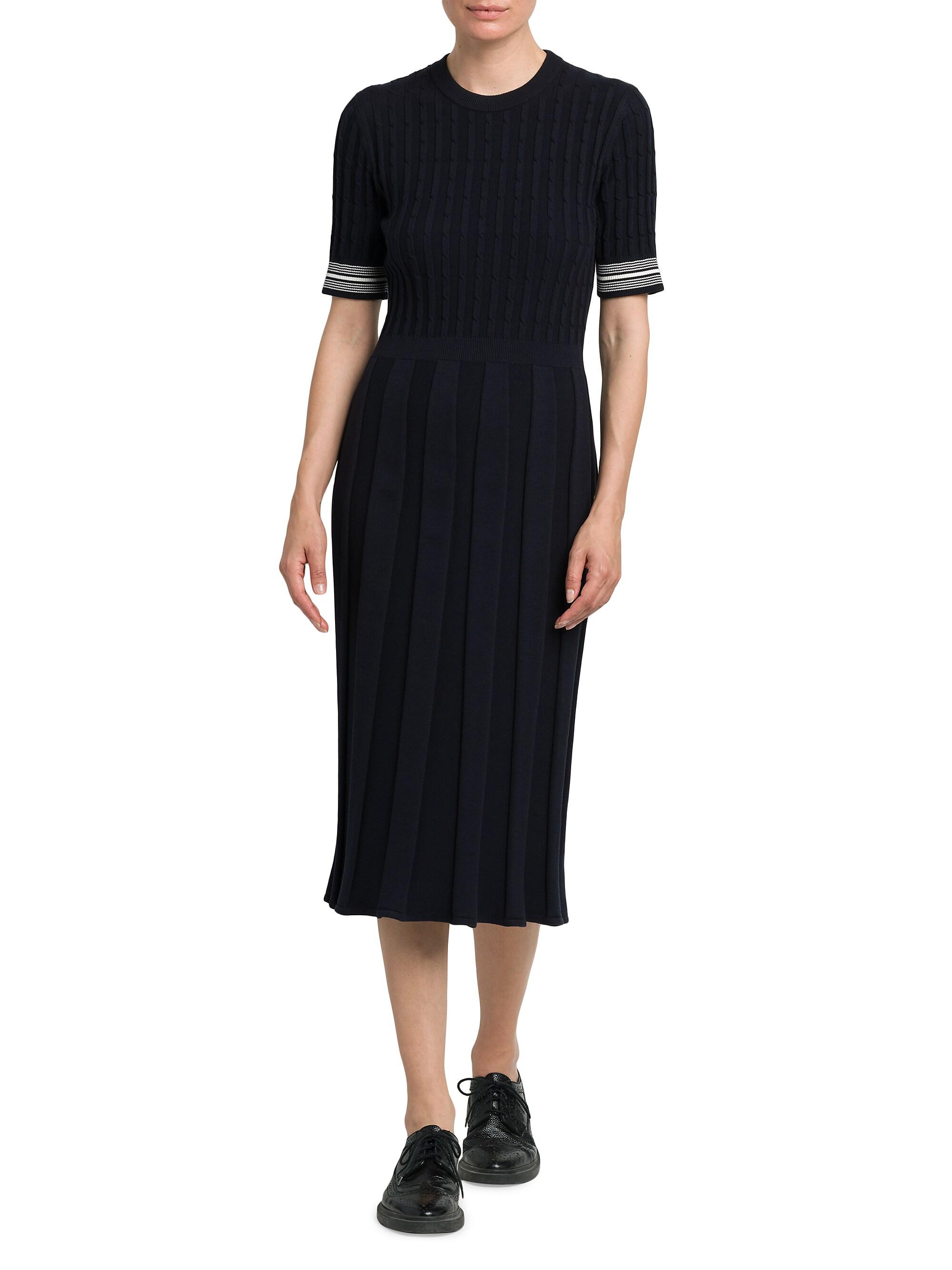 Click here for Thom Browne Womens Cable Rib-Knit Midi Sweaterdres... prices