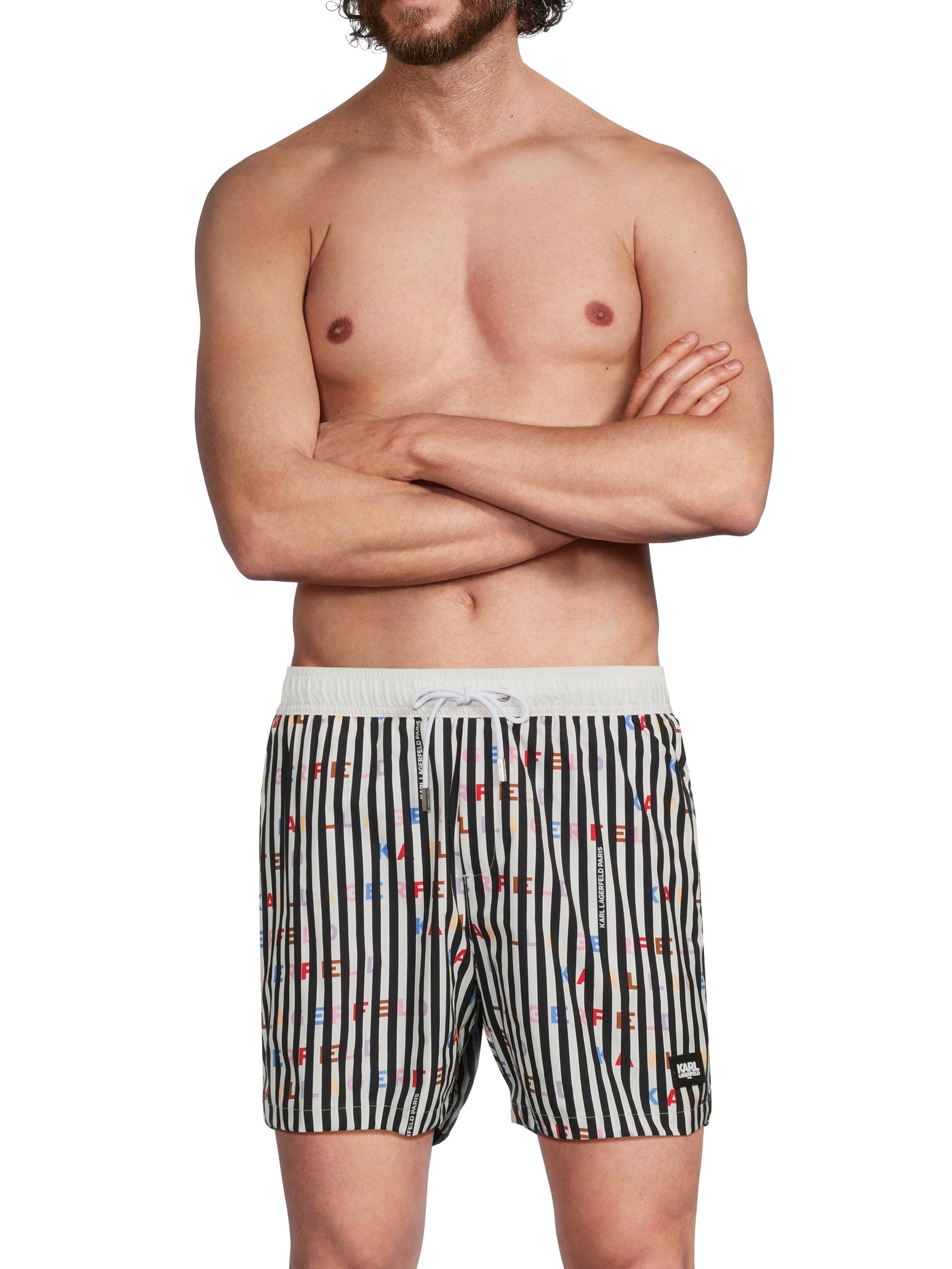 Click here for Karl Lagerfeld Paris Mens Logo Swim Shorts - White... prices