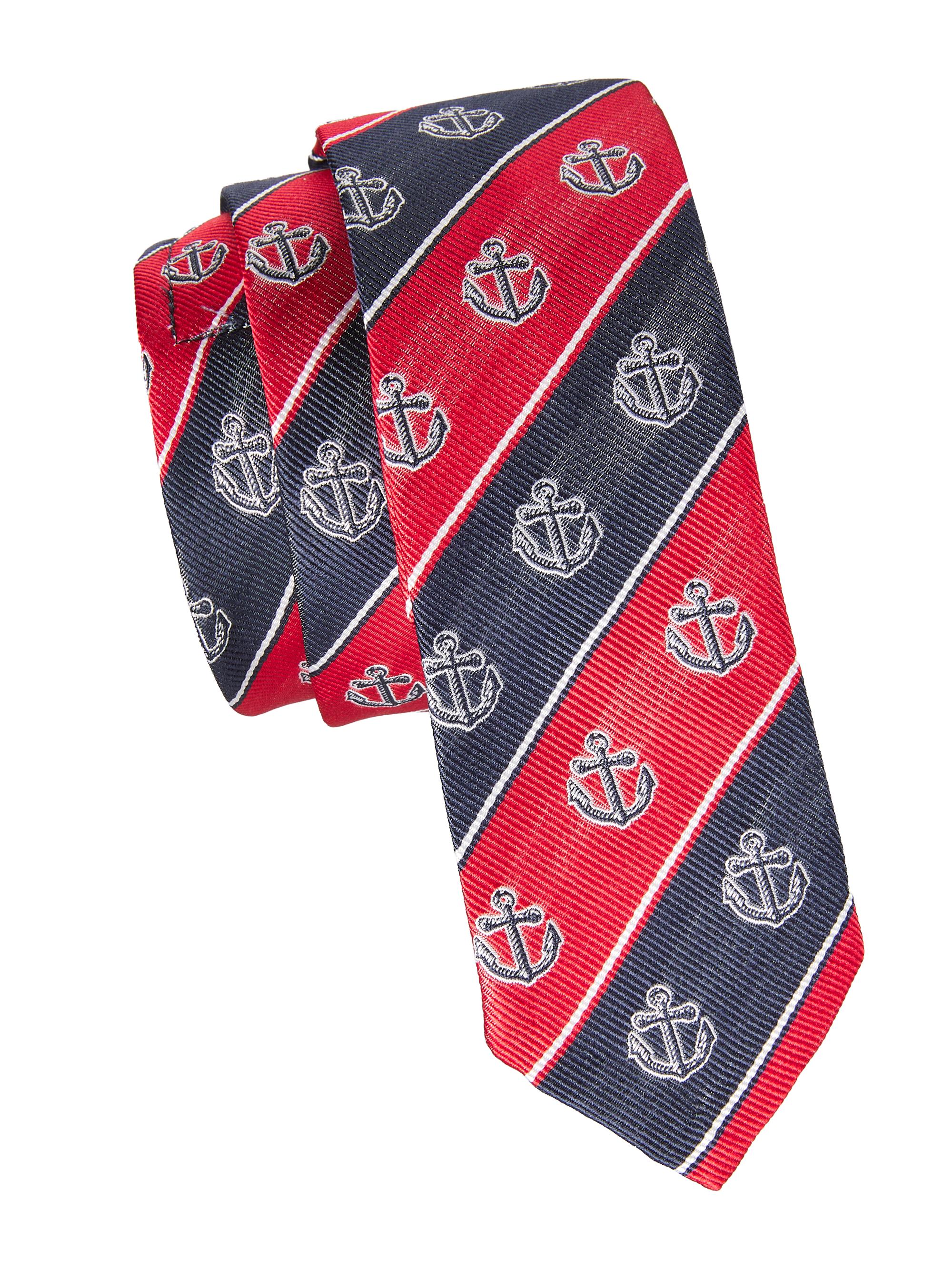 Click here for Thom Browne Mens Anchor Shadow Stripe Silk Slim Ti... prices