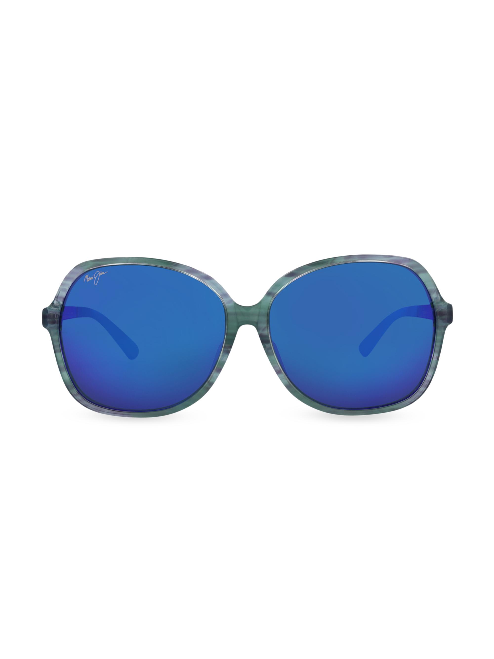 Click here for Maui Jim Womens 59MM Round Sunglasses - Blue prices