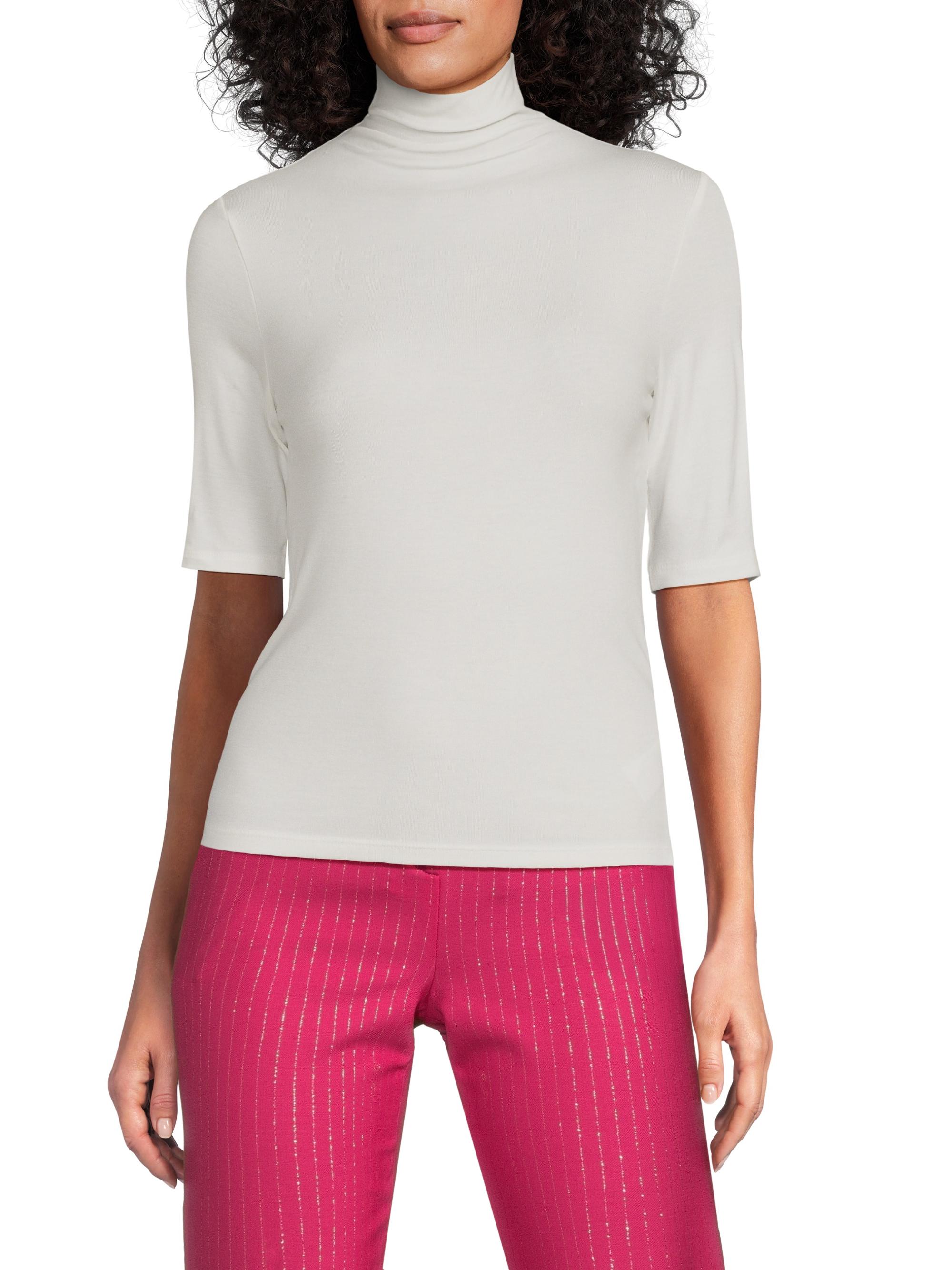 Click here for Vince Womens Elbow-Sleeve Turtleneck Top - Off Whi... prices