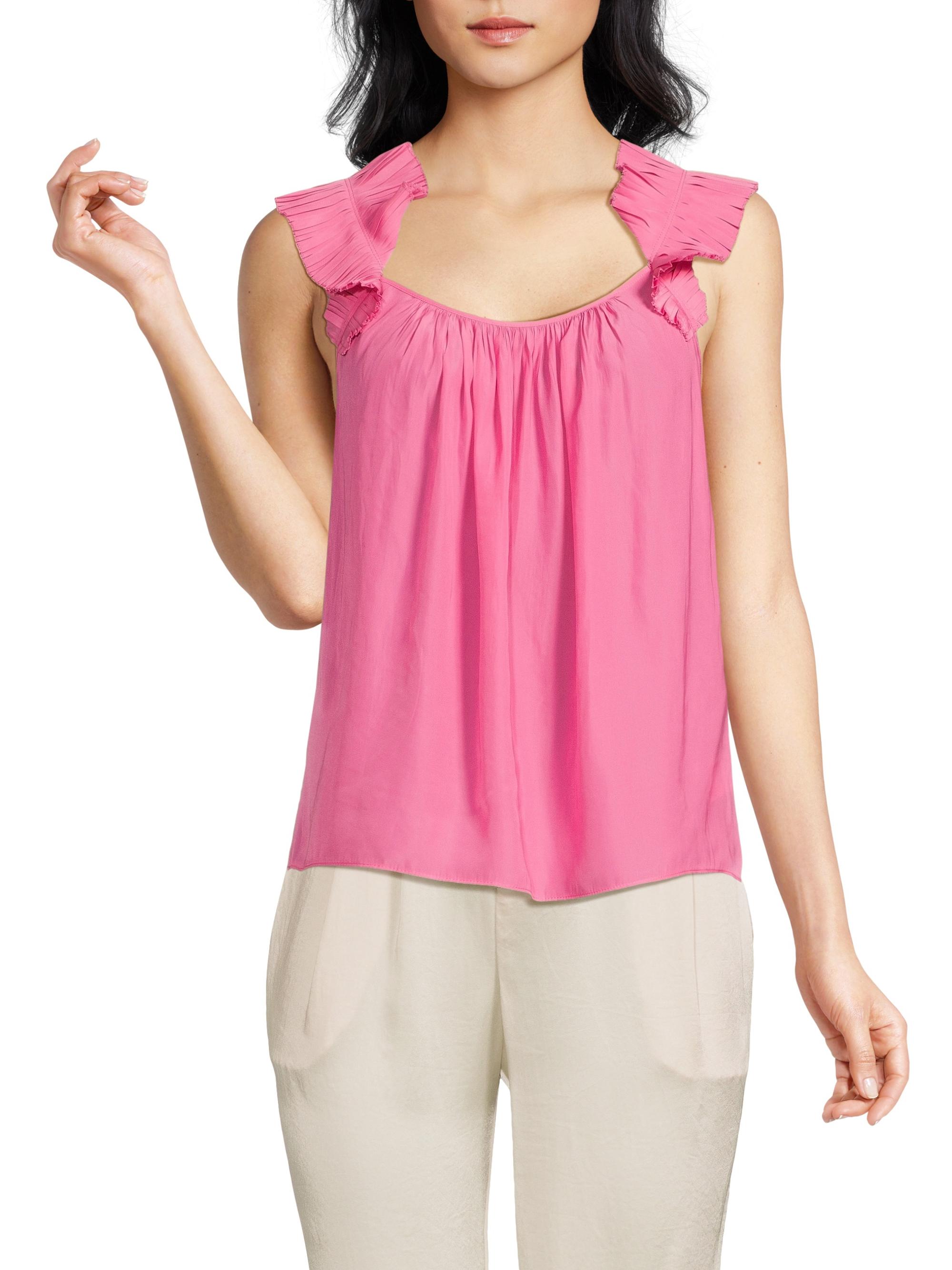 Click here for Ramy Brook Womens Leah Ruffled Cap-Sleeve Top - Br... prices