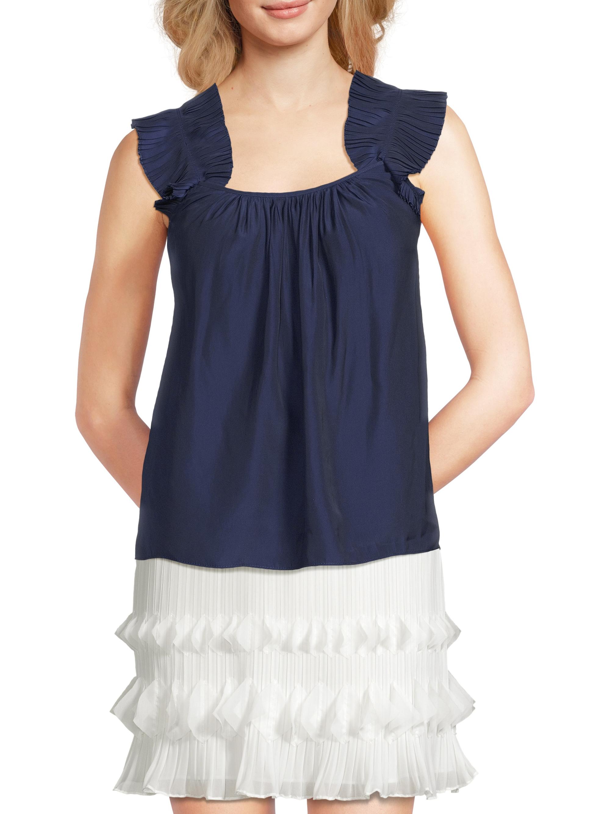 Click here for Ramy Brook Womens Leah Ruffled Cap-Sleeve Top - Sp... prices