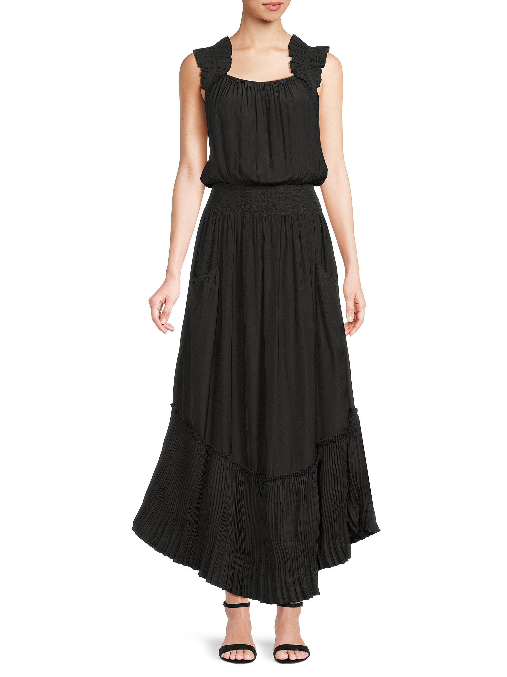 Click here for Ramy Brook Womens Baylor Pleated Blouson Maxi Dres... prices