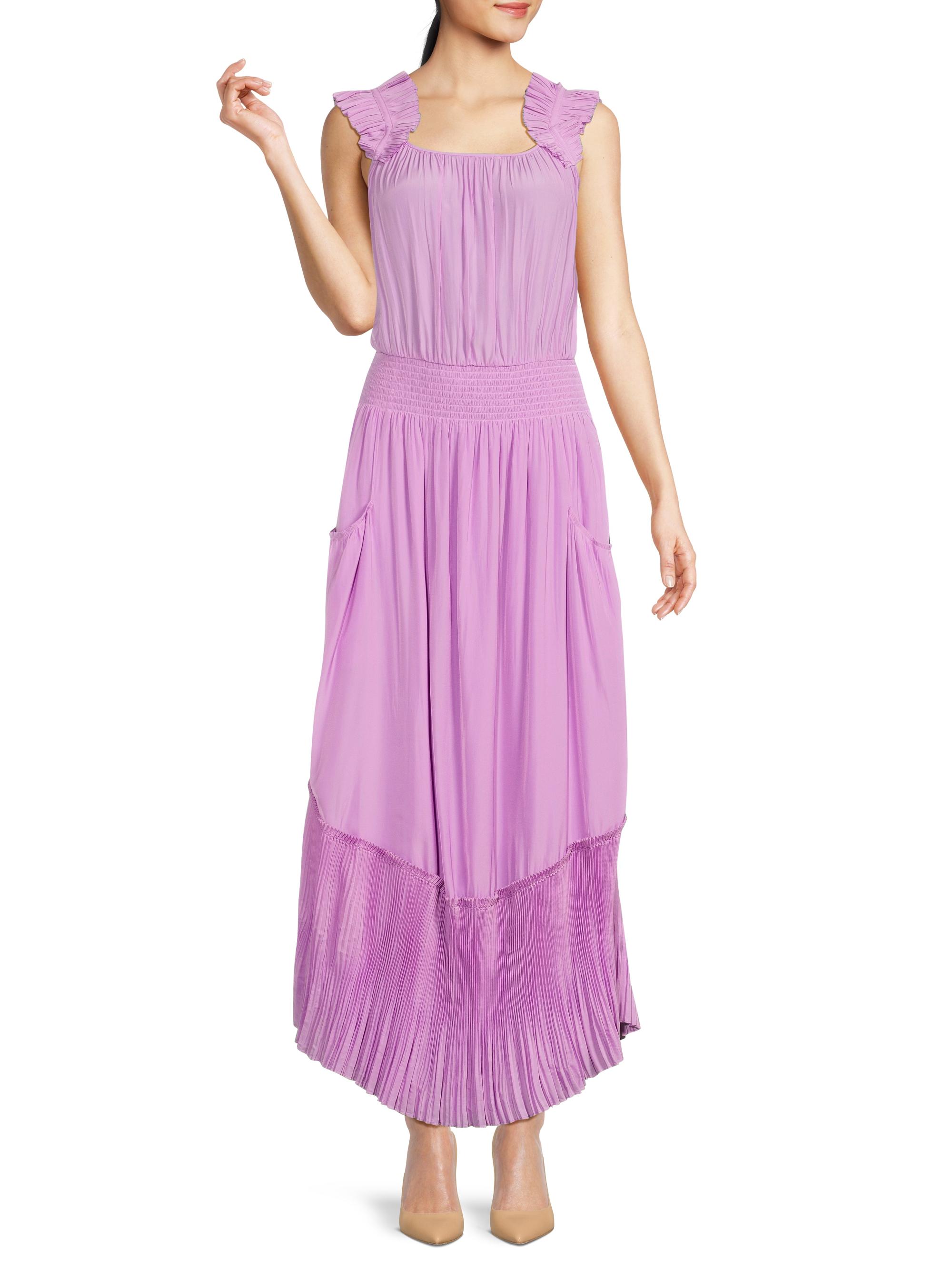 Click here for Ramy Brook Womens Baylor Pleated Blouson Maxi Dres... prices