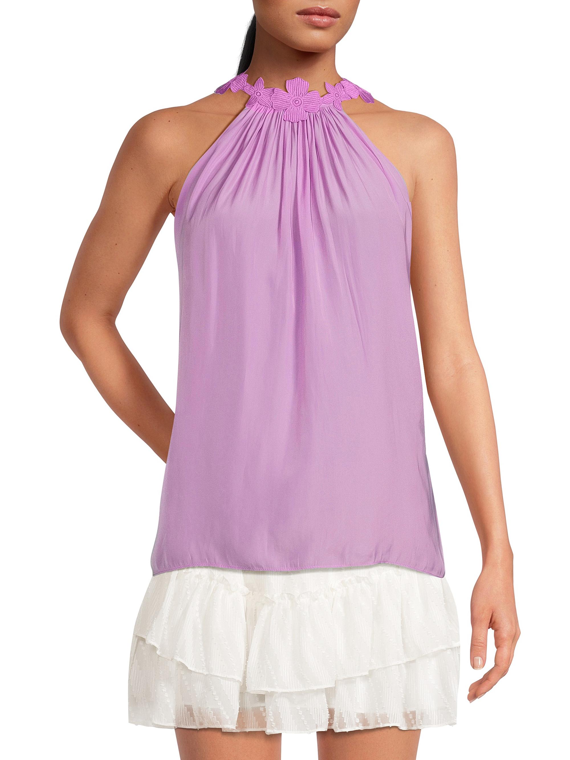 Click here for Ramy Brook Womens Floral Sleeveless Top - Light Am... prices