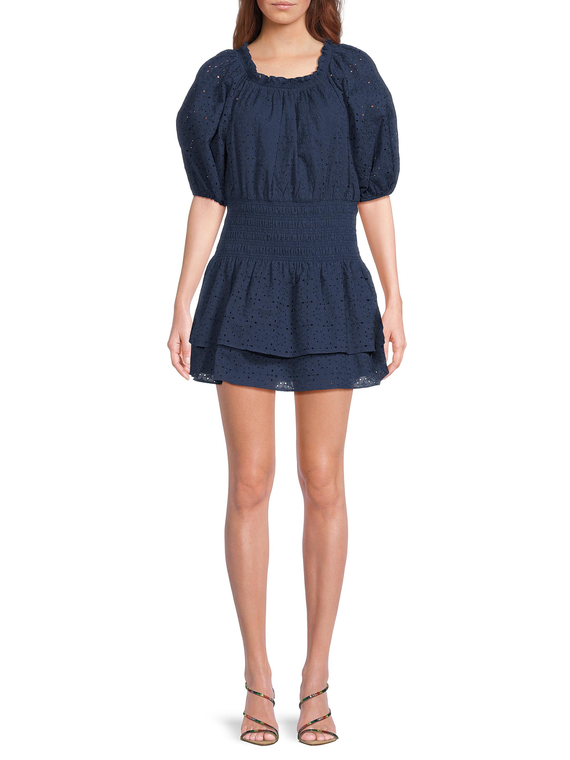 Click here for Ramy Brook Womens Sawyer Puff-Sleeve Cotton Minidr... prices